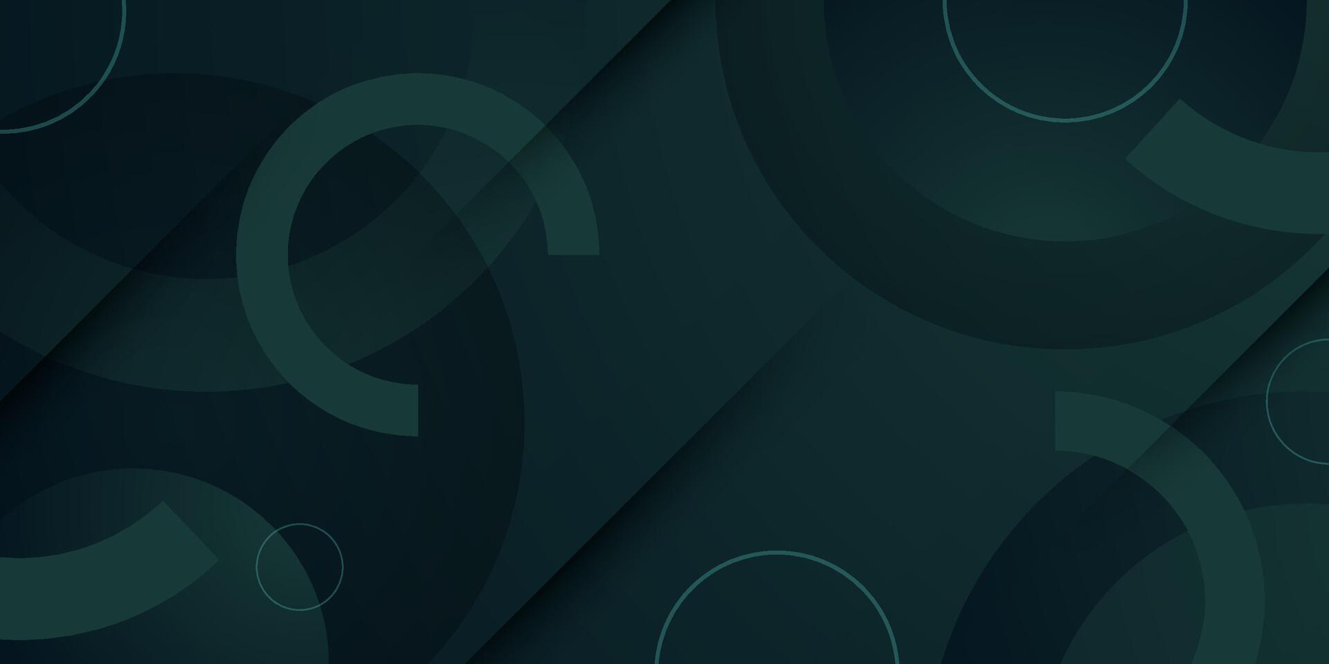 Abstract geometric background with dark green color design background. Simple overlap circle ...