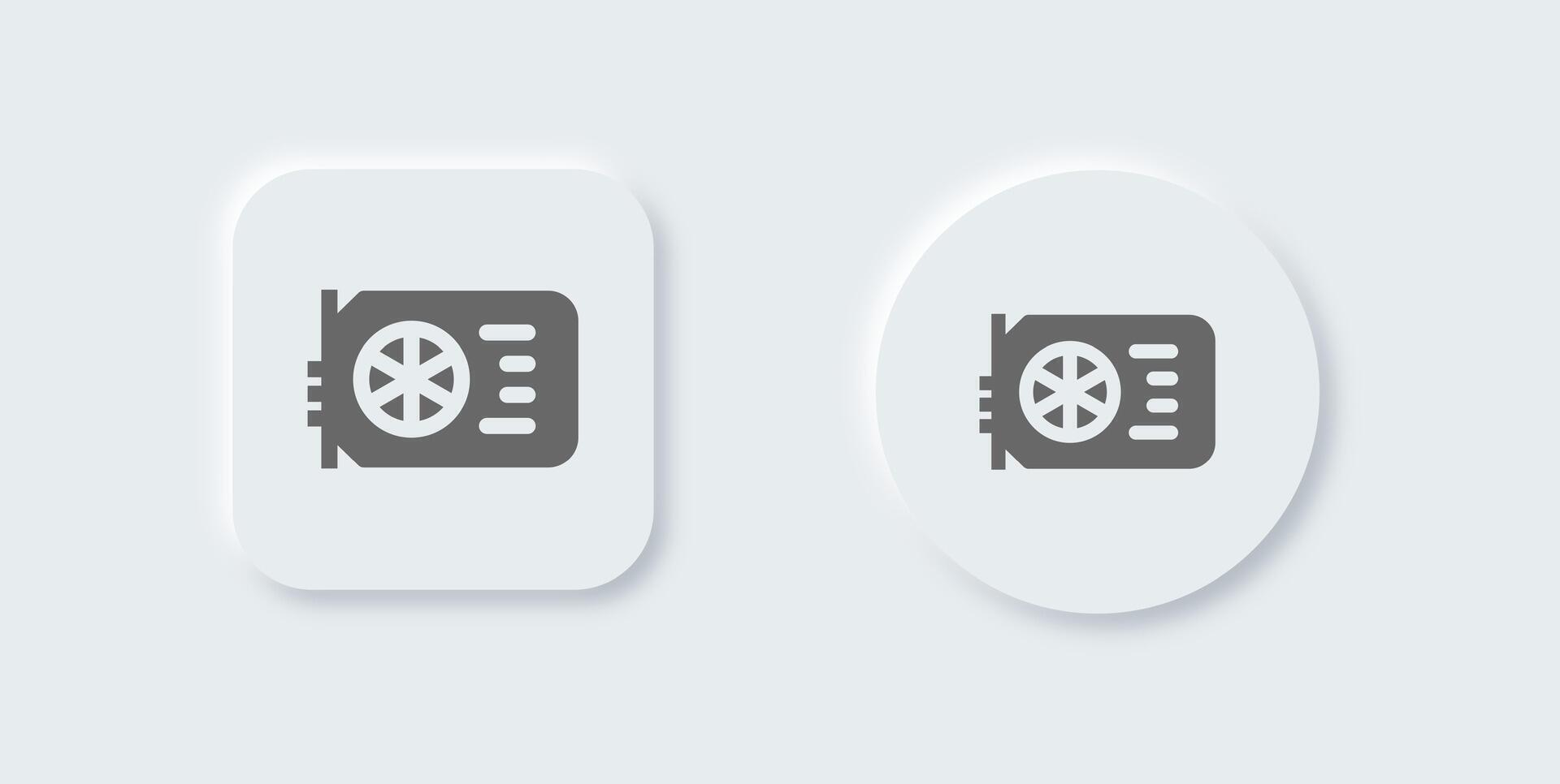 Graphic Card Solid Icon In Neomorphic Design Style Processor Signs