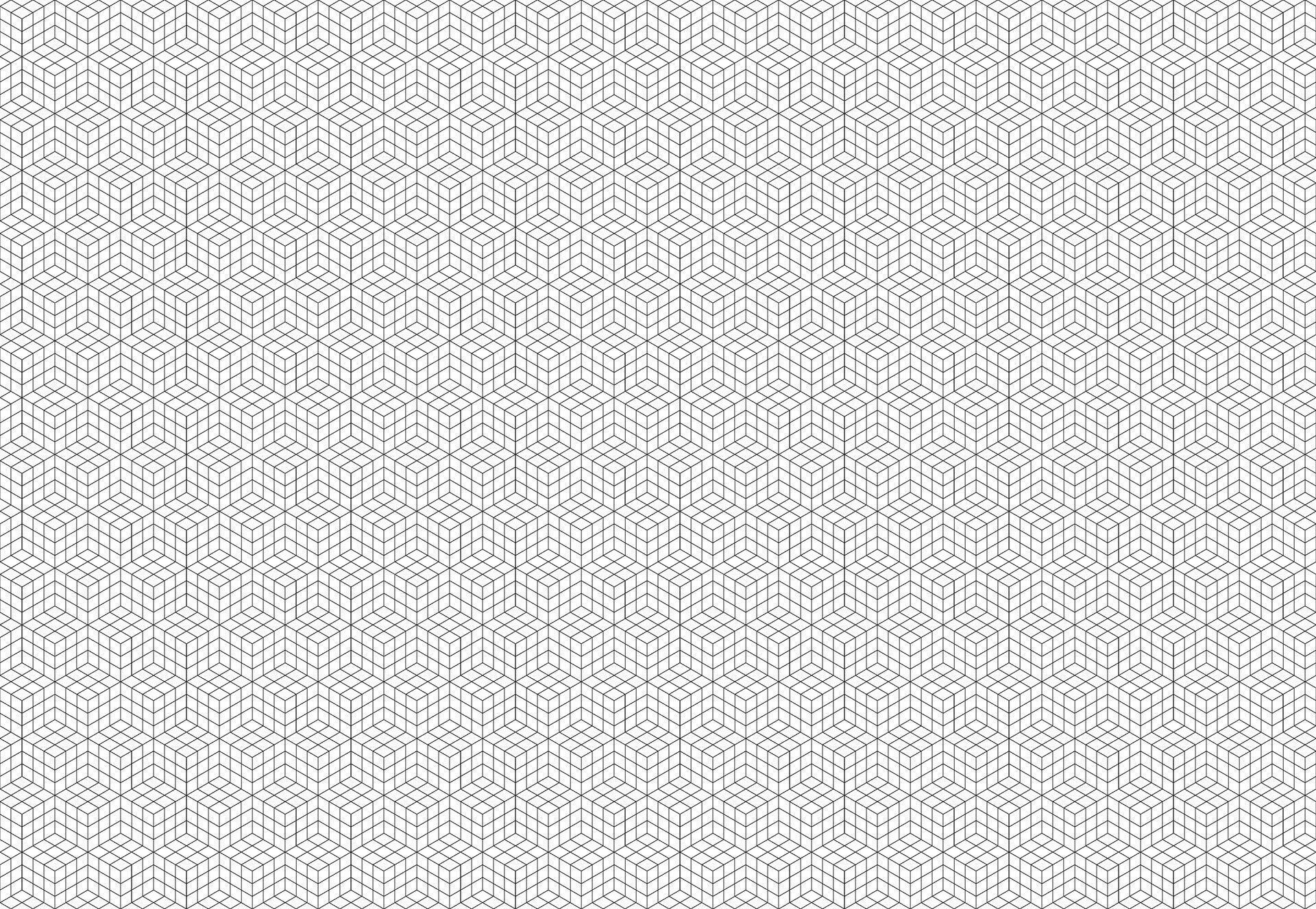 Cube Seamless Pattern Simple Line Design In Black And White Business Card Background Techno