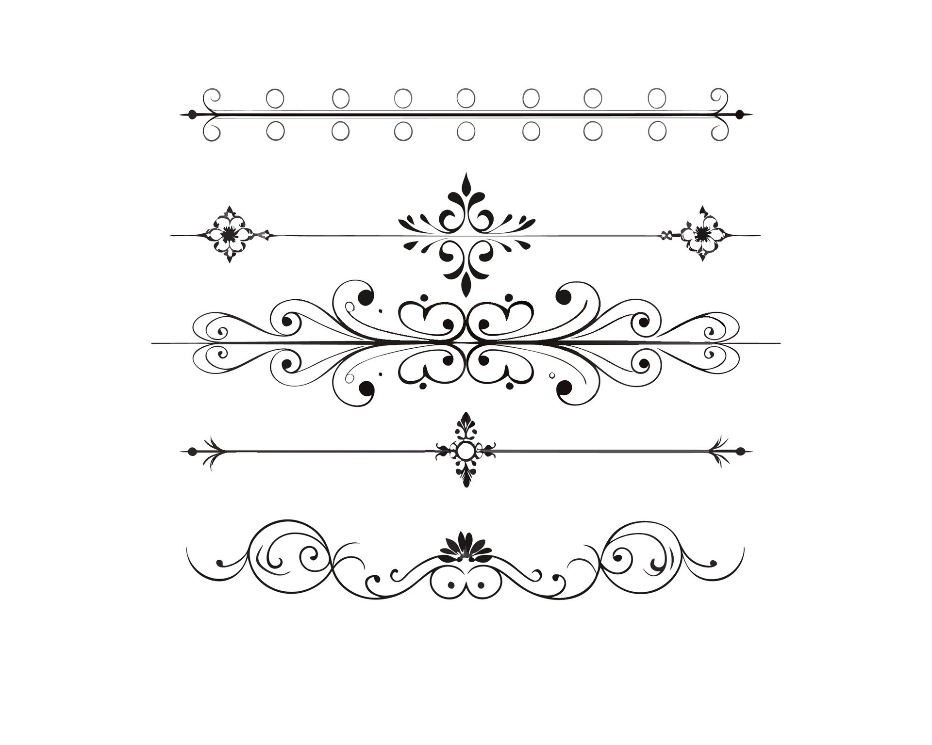a set of decorative elements, including a scroll, scroll, and scroll ...