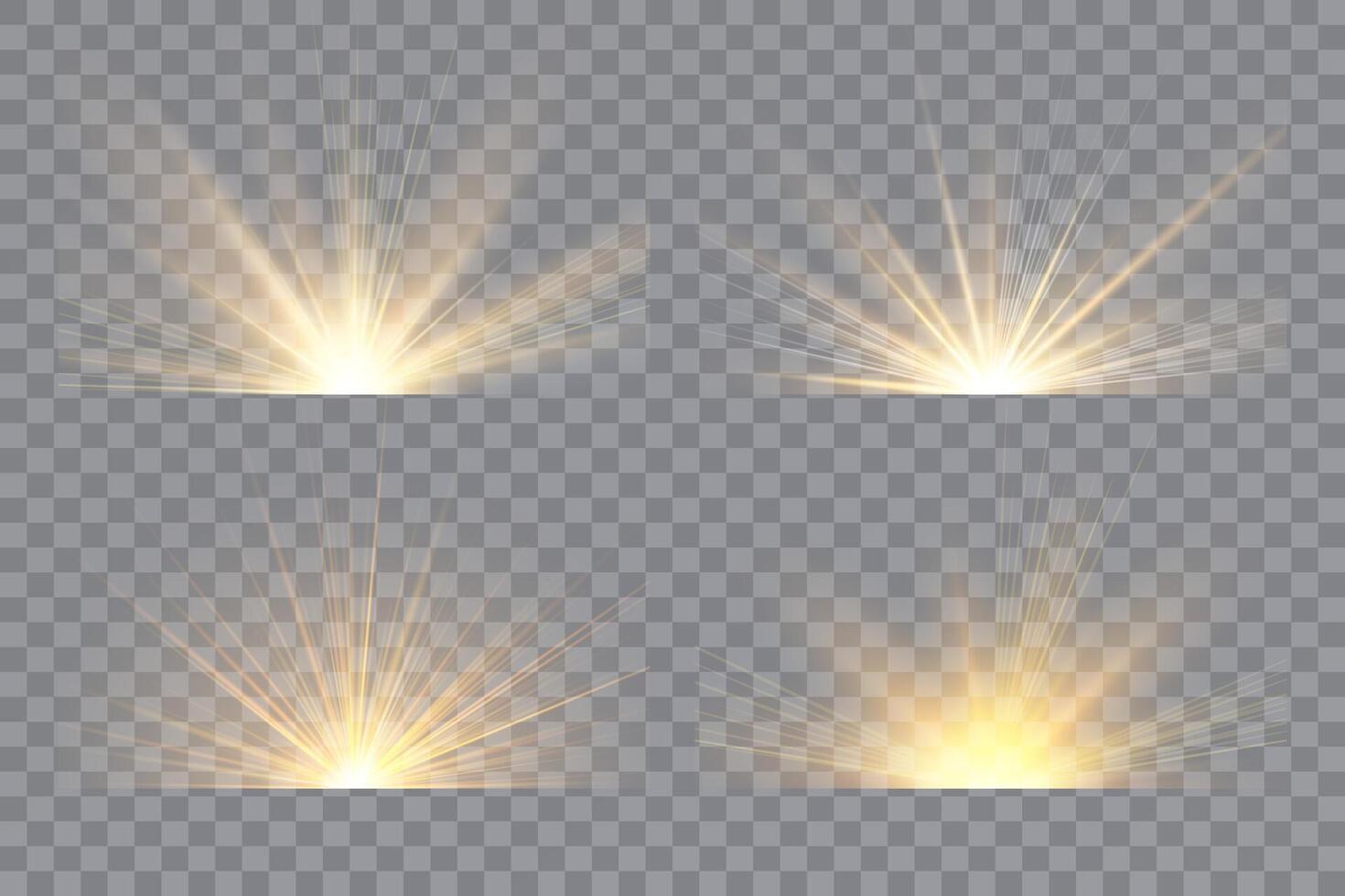 Set of golden glowing lights effects. 49755482 Vector Art at Vecteezy