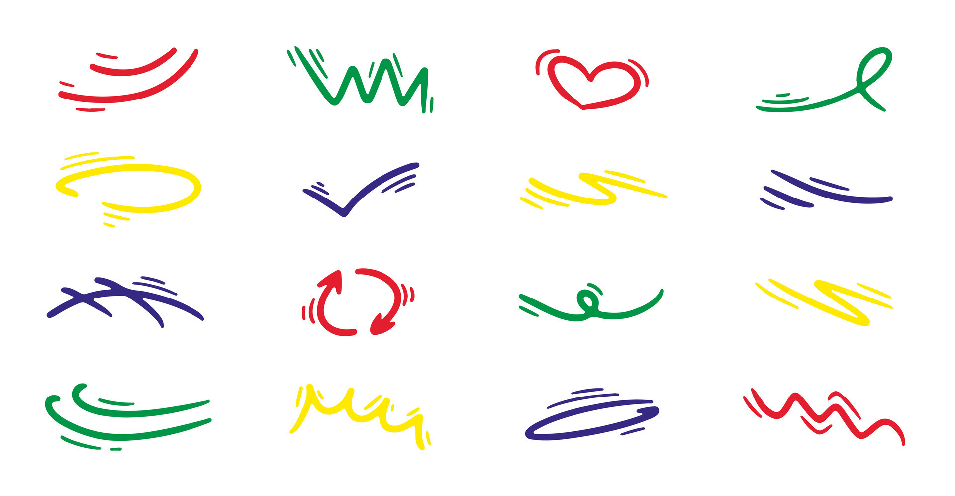 Doodle Color Comic Movement Effect Set Hand Drawn Effect Manga Elements Set Cartoon Doodle