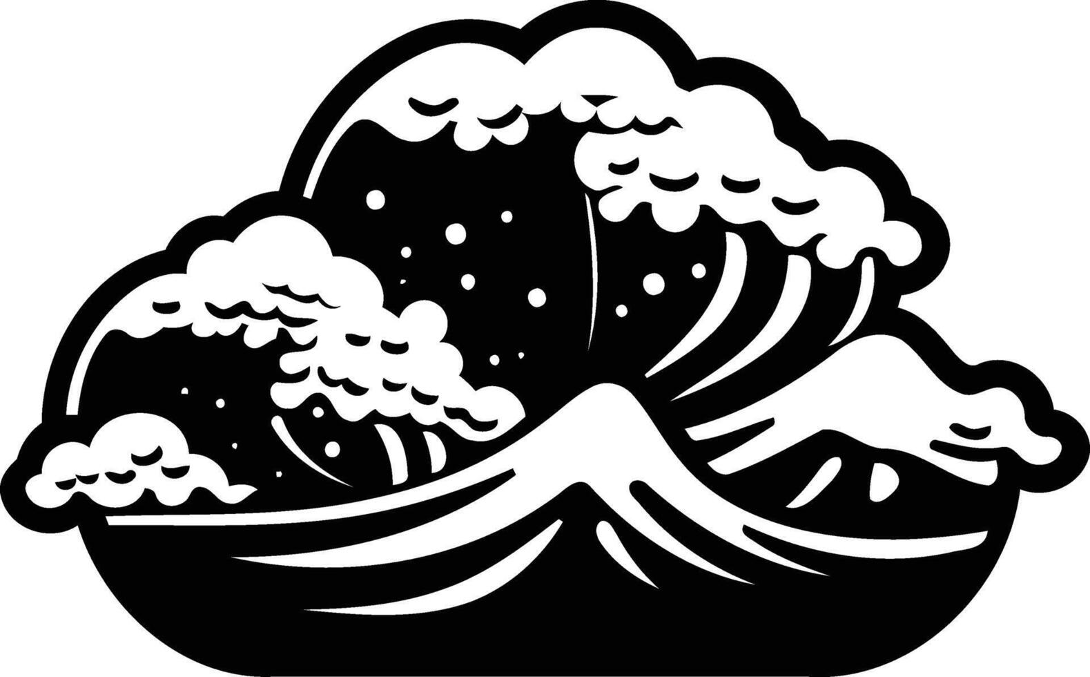 Black and white illustration of a crashing wave, perfect for tattoo ...