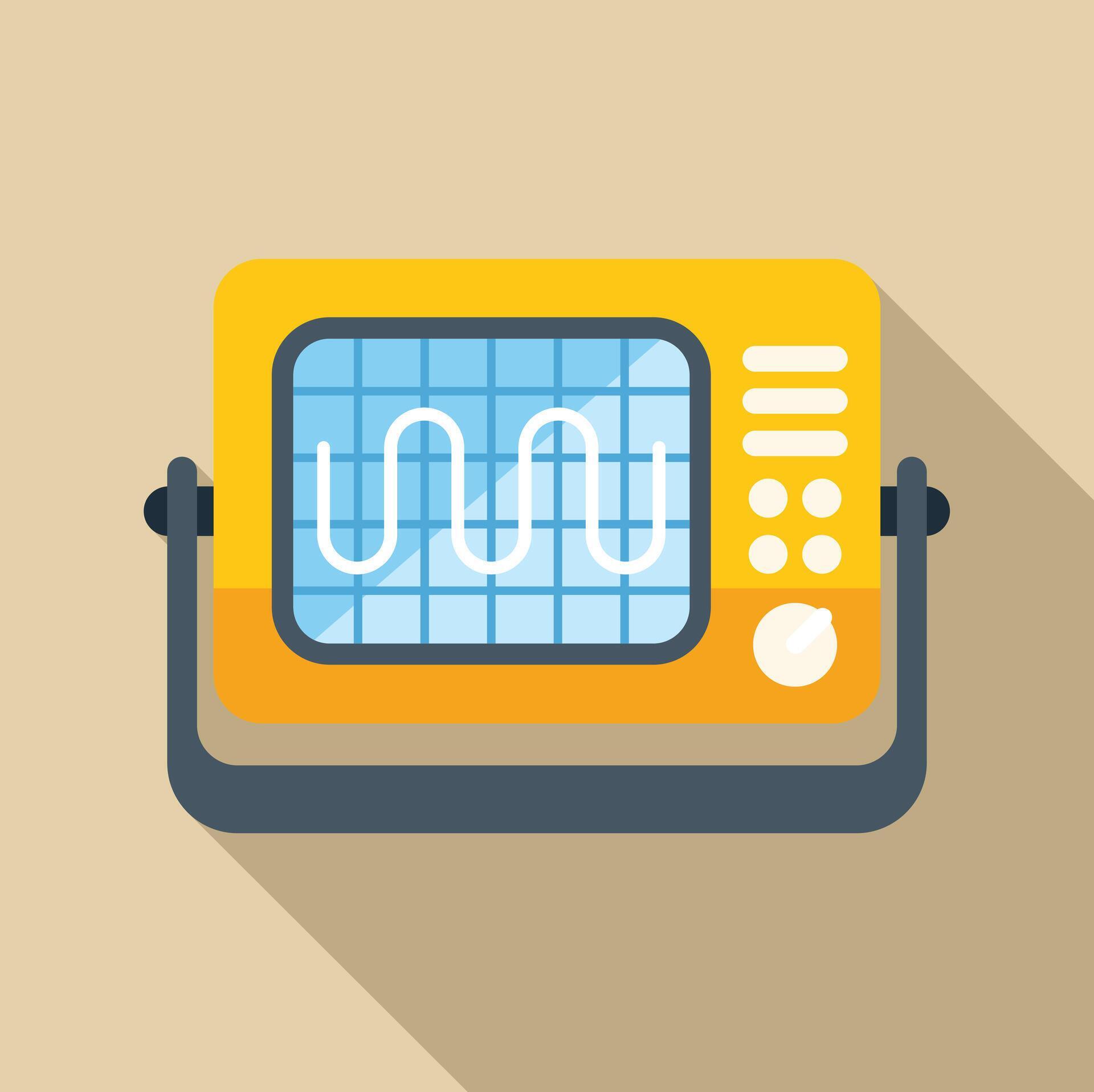 Yellow Oscilloscope Showing Sinusoidal Signal On Screen 49775741 Vector Art At Vecteezy