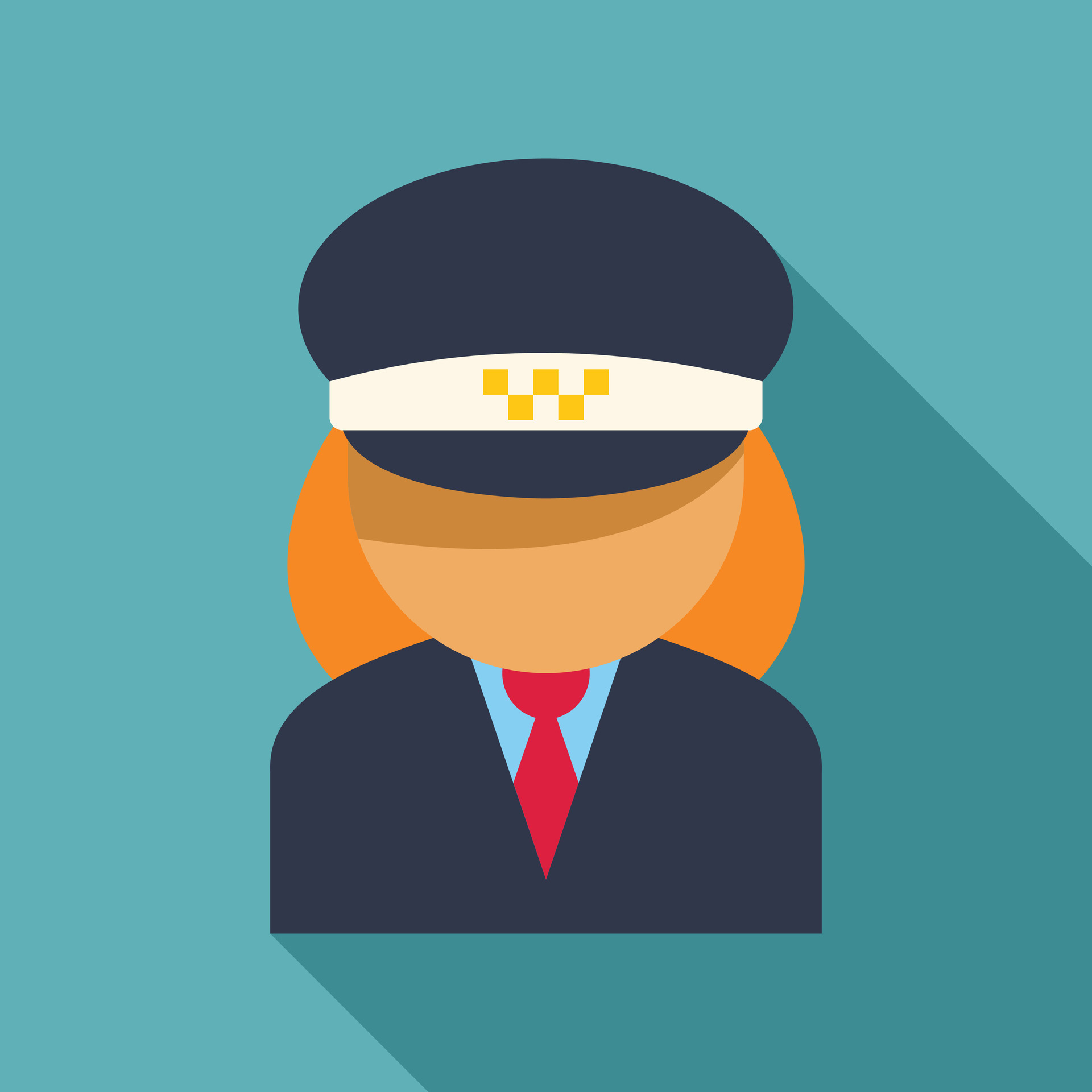 Female Taxi Driver Wearing Uniform With Hat And Long Shadow 49776074 Vector Art At Vecteezy