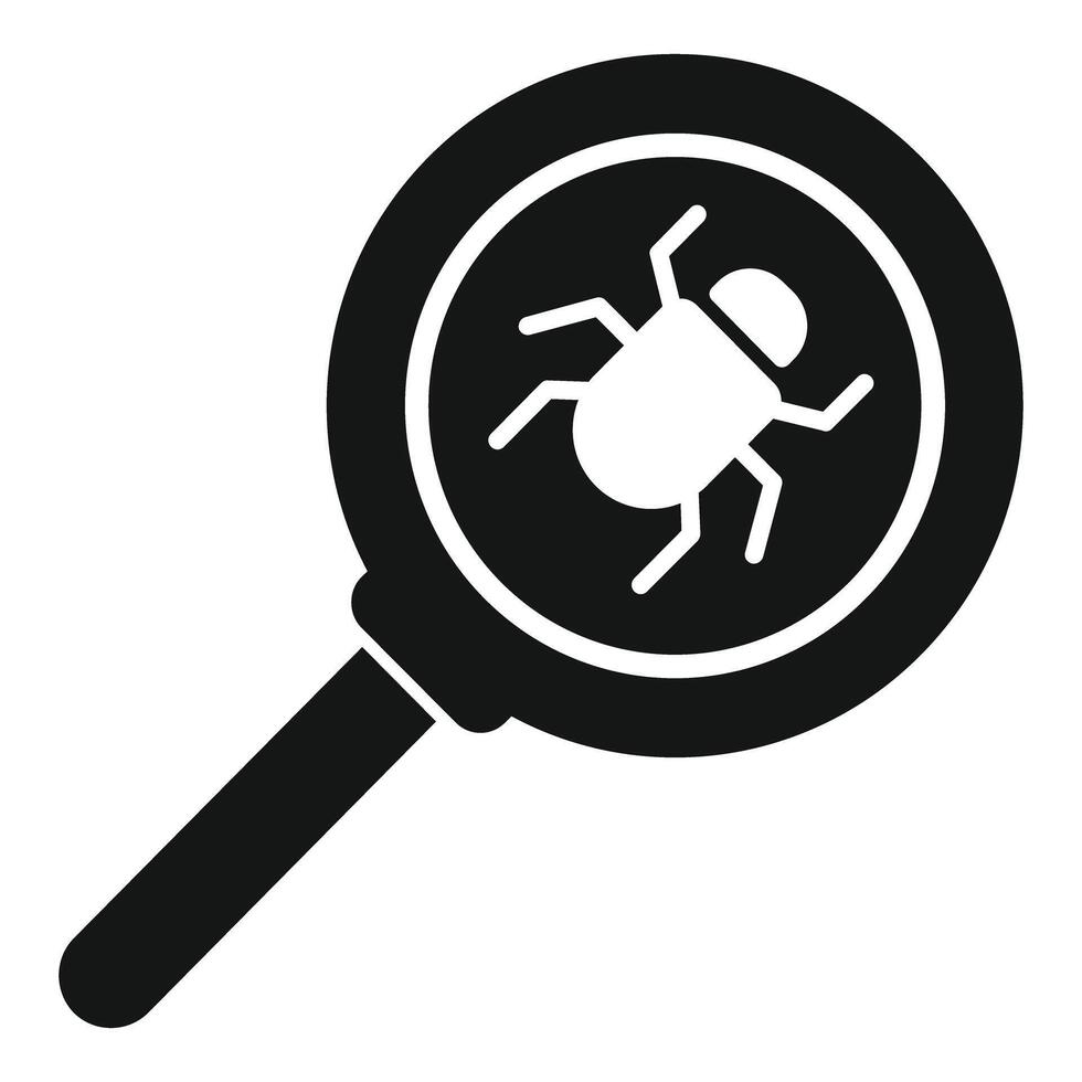 Magnifying Glass Focusing On A Computer Bug Representing Cybersecurity