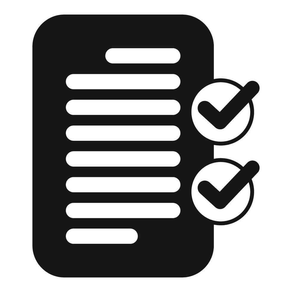 Approved document with check marks icon representing validation ...
