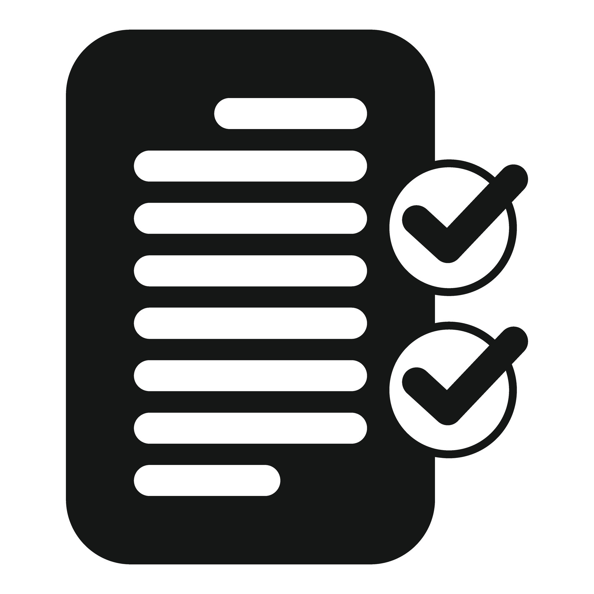 Approved document with check marks icon representing validation ...