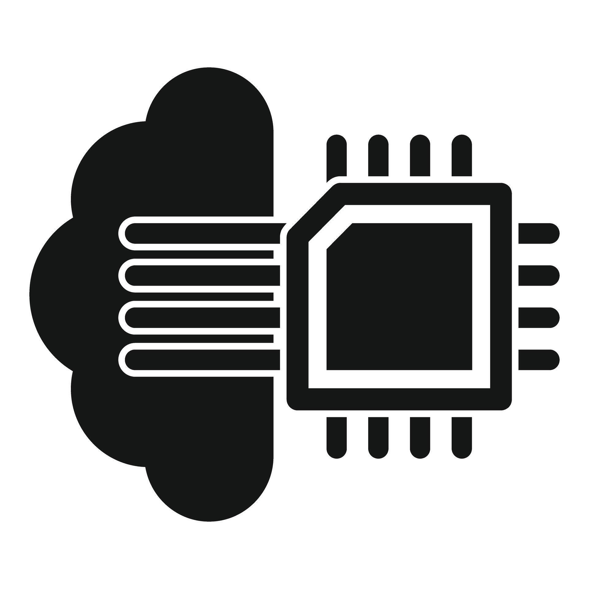 Cloud Computing System Connecting With Data Lines Icon 49779311 Vector