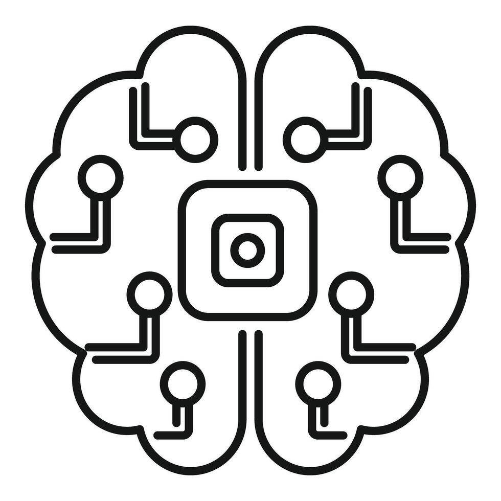 Artificial intelligence chip processing data inside brain 49779358 Vector Art at Vecteezy