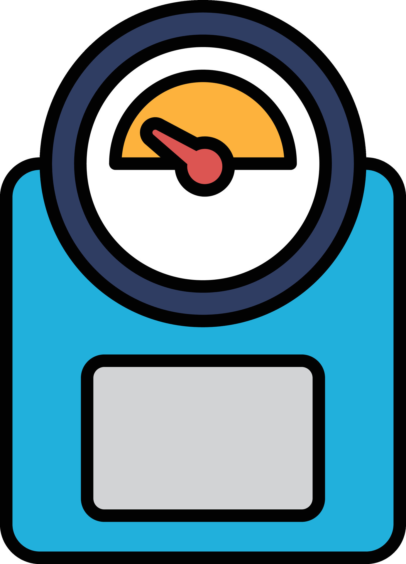 A blue scale with a red pointer and a white background 49783197 Vector ...