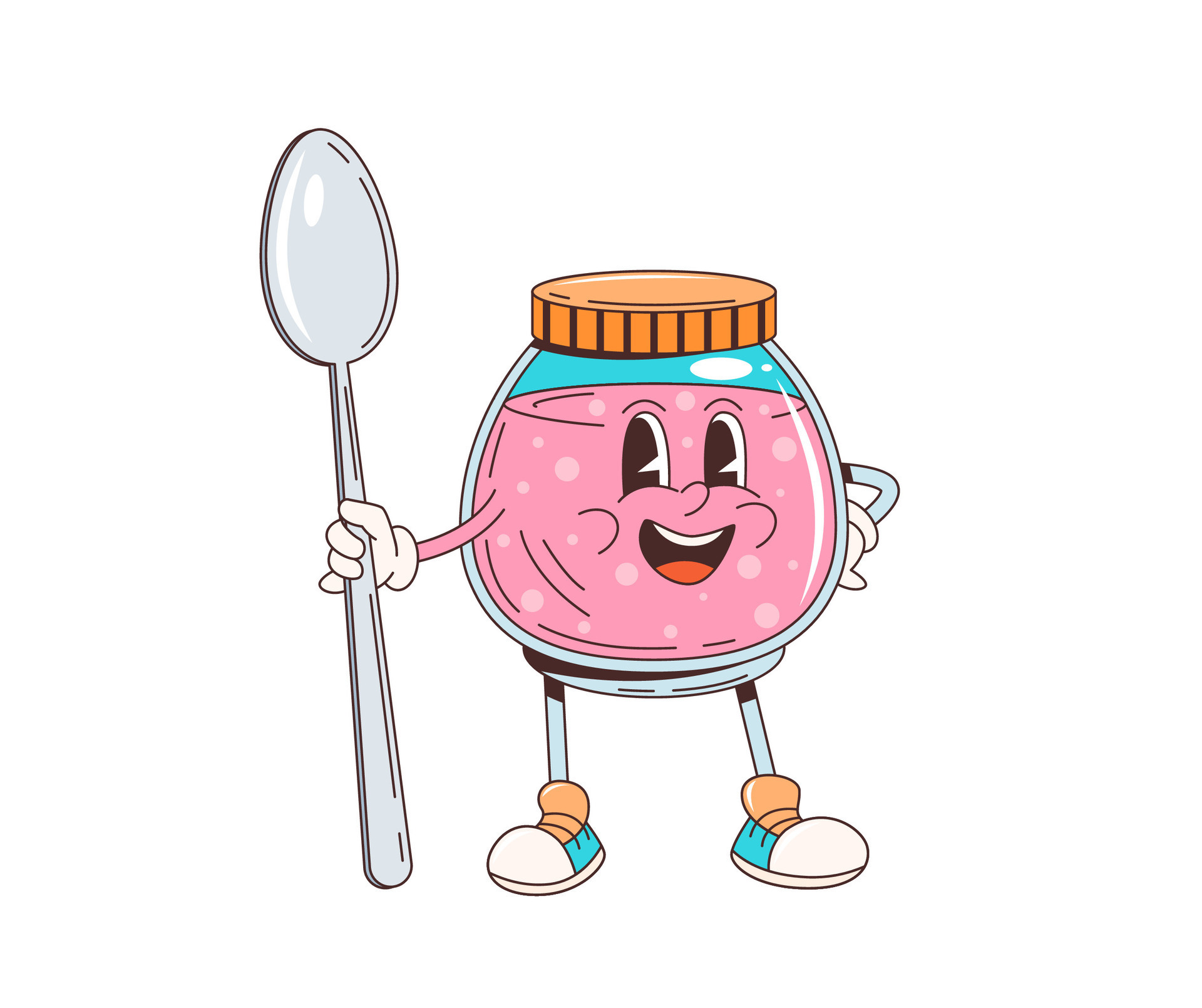 Cartoon Retro Groovy Toast Jam Character 49783541 Vector Art At Vecteezy
