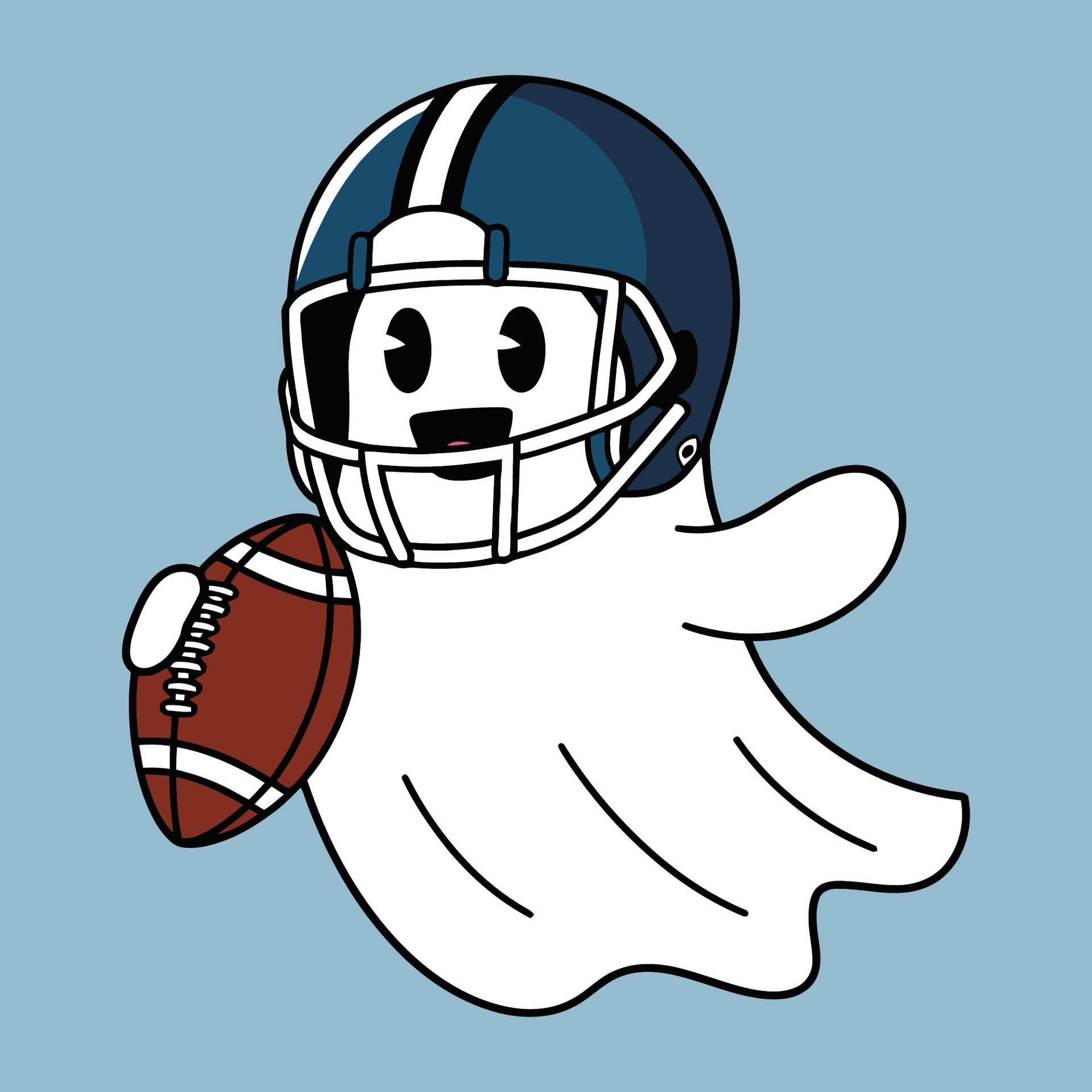 Cartoon Ghost Football Player with Helmet and Ball 49783841 Vector Art at Vecteezy