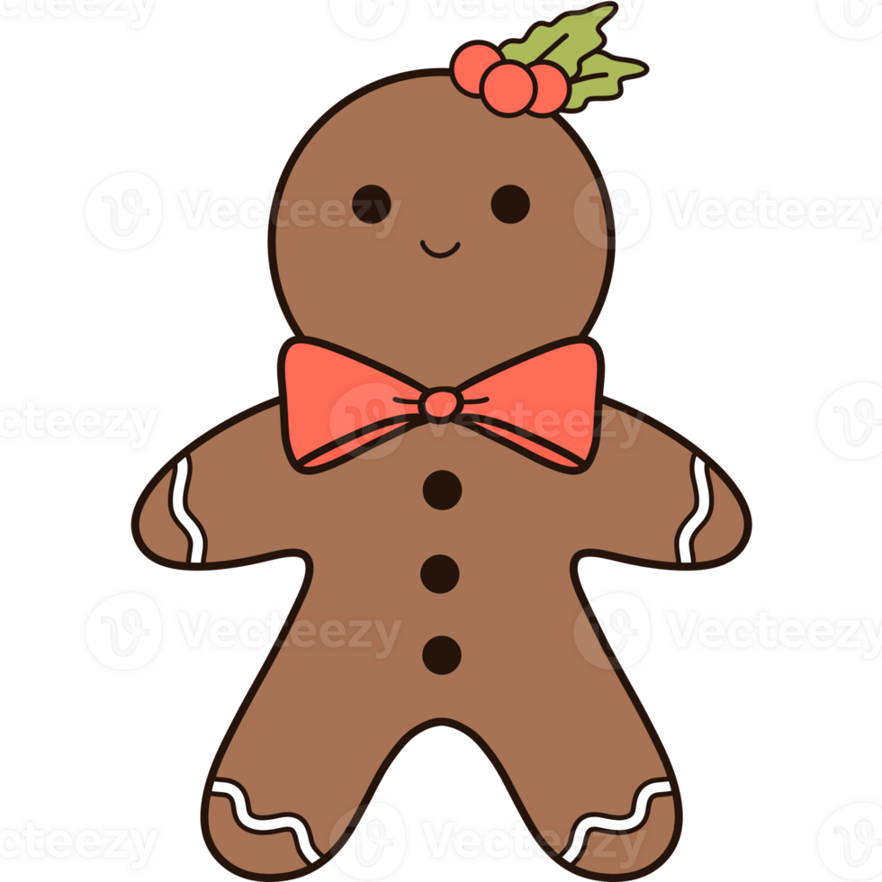 Groovy retro christmas gingerbread cookie clipart 49793863 PNG