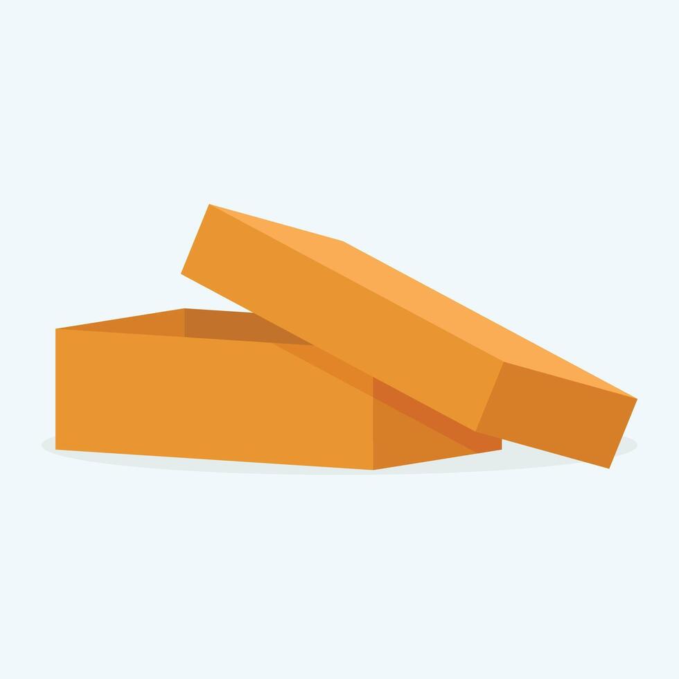 brown cardboard box half open. 49794152 Vector Art at Vecteezy