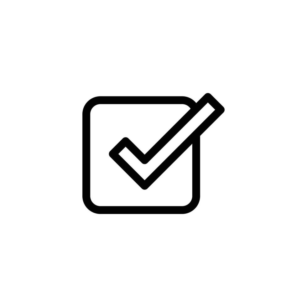 Checkbox Icon set. Check box tick mark symbol in a black filled and ...