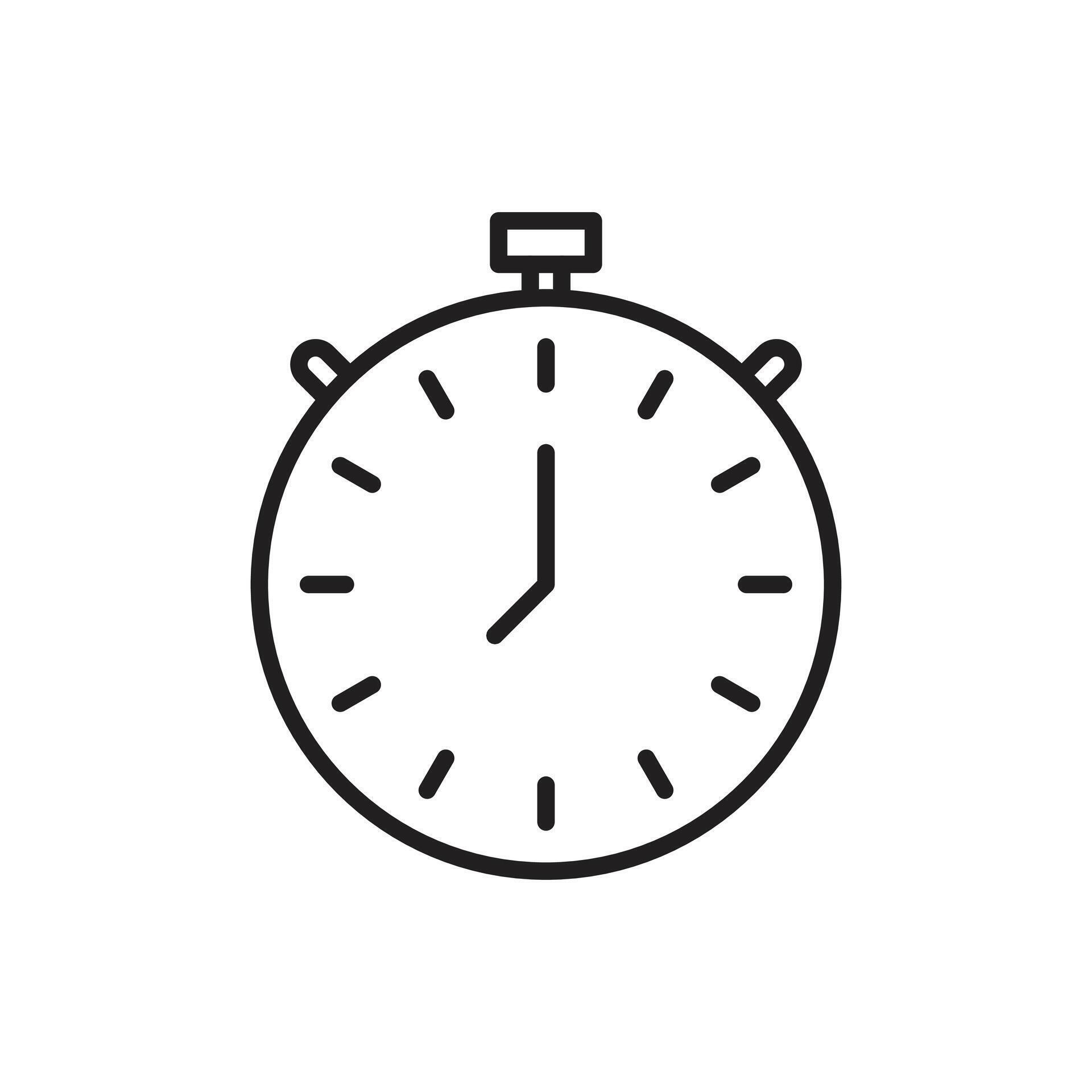 Stop Watch Icon Set Stopwatch Timer Chronometer Symbol In A Black Filled And Outlined Style