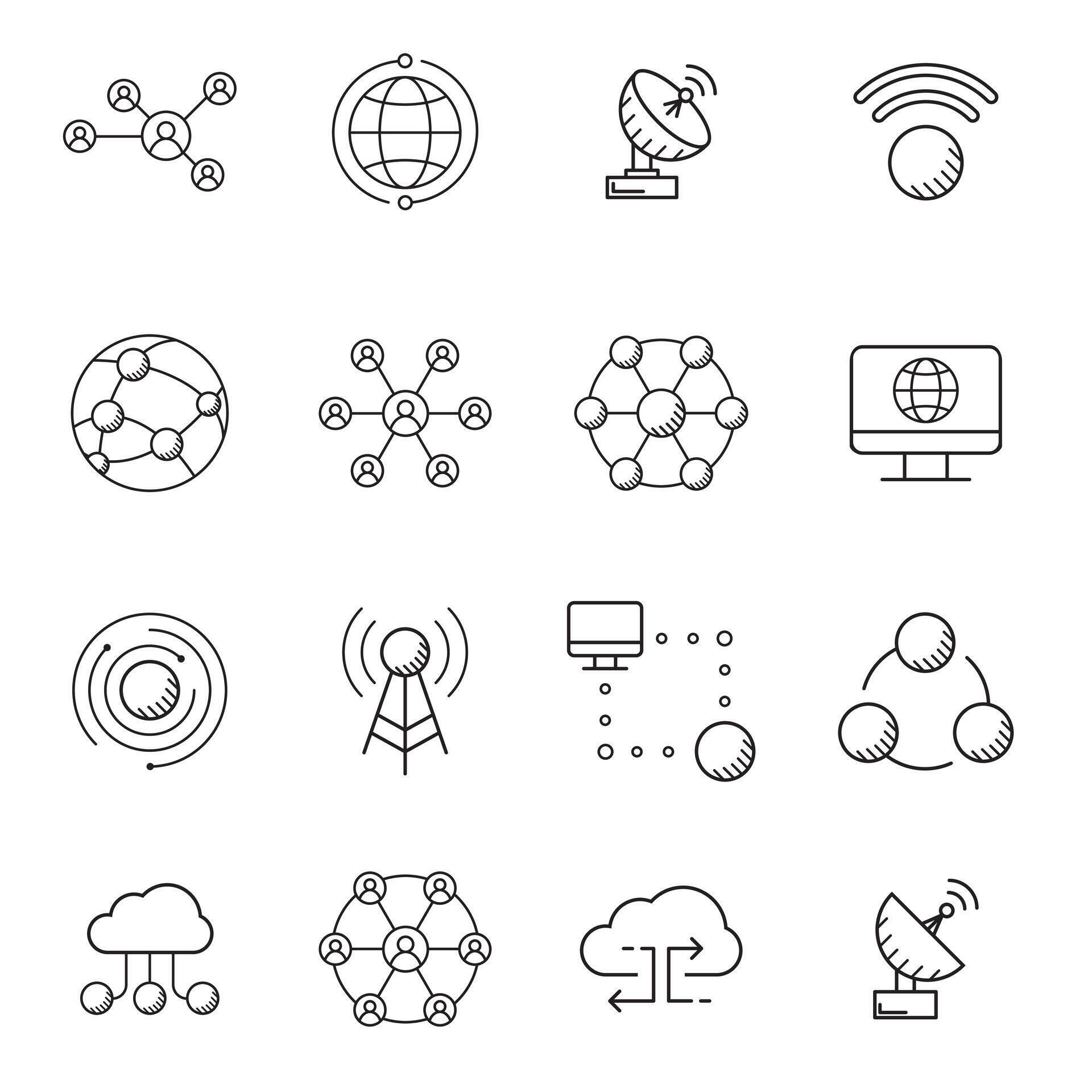 Set Of Big Data Database Cloud Computing Network 49795491 Vector Art 0887