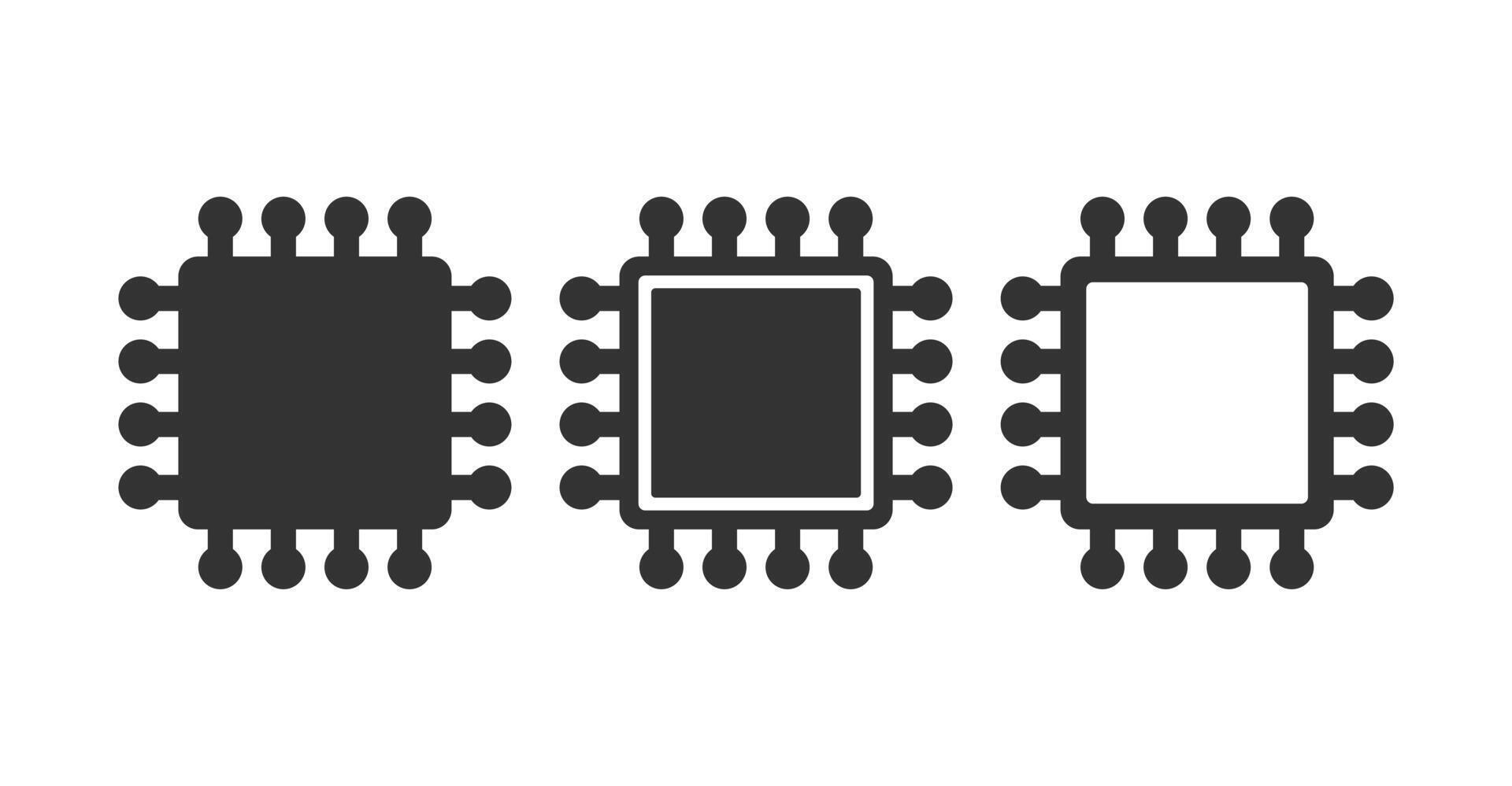 Flat style AI Computer Microchip Icon. CPU Processor Chip symbol. Digital Circuit Microchip sign ...