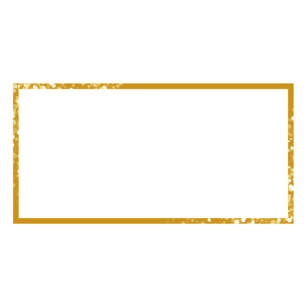 Gold rectangle frame with glitter on a transparent background 49798543 PNG