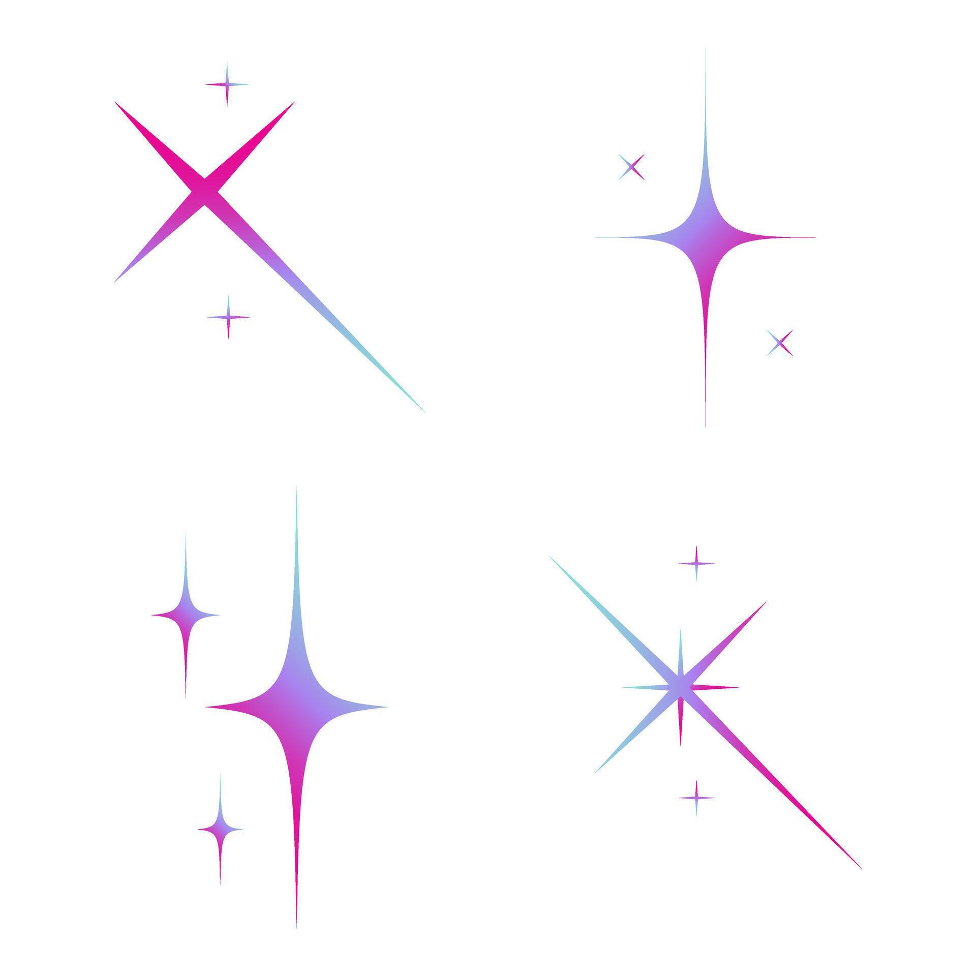Gradient sparkling stars element set, Flat sparkling stars collection 49806845 Vector Art at ...