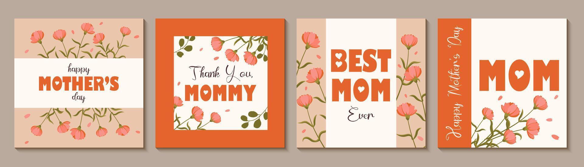 Mothers day editable templates for greeting cards, posters, invitations ...