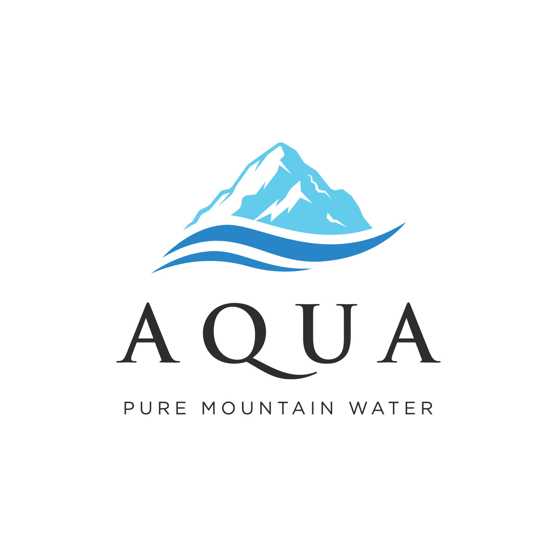 Natural blue aqua blue abstract template logo mountains.Logo for business , minerals,sea ...