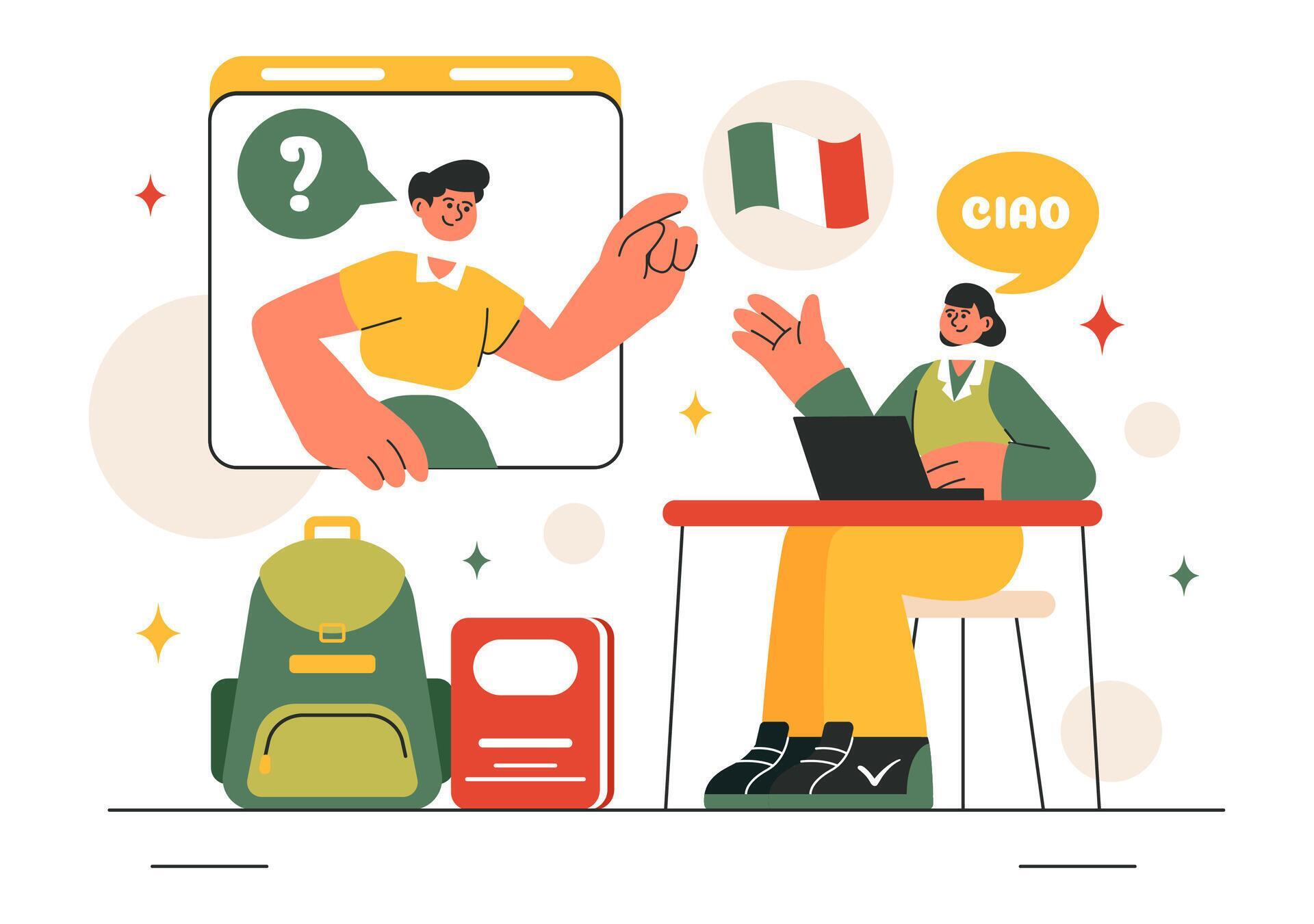 Illustration of Online Language Classes, Courses, and Foreign Language ...