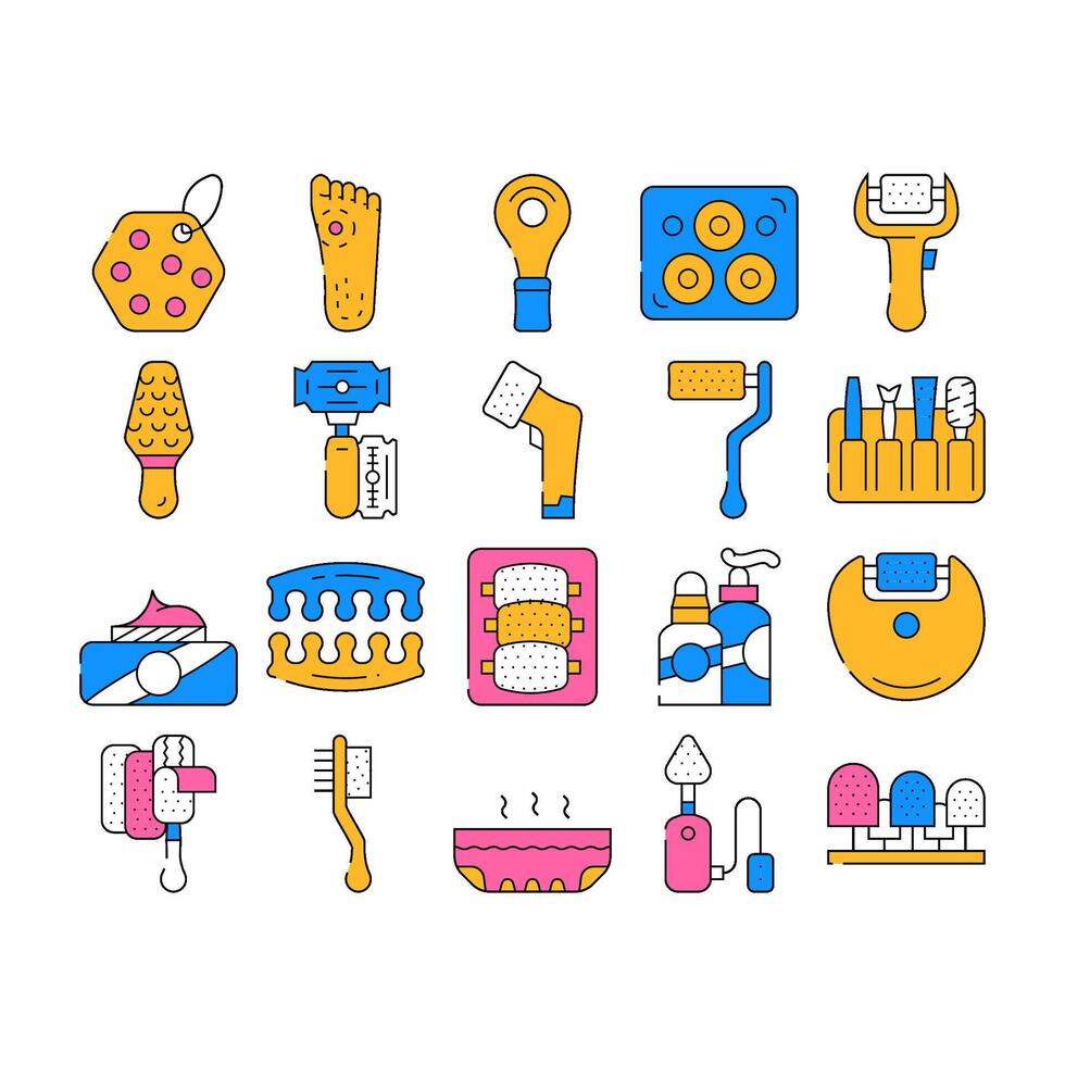 Callus Remover Tool Collection Icons Set 49816922 Vector Art At Vecteezy