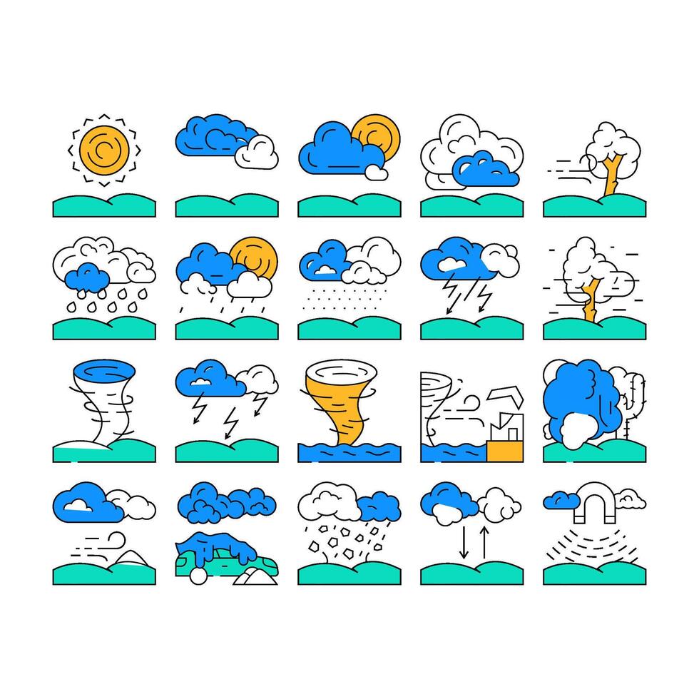 weather forecast rain sun cloud icons set 49817148 Vector Art at Vecteezy