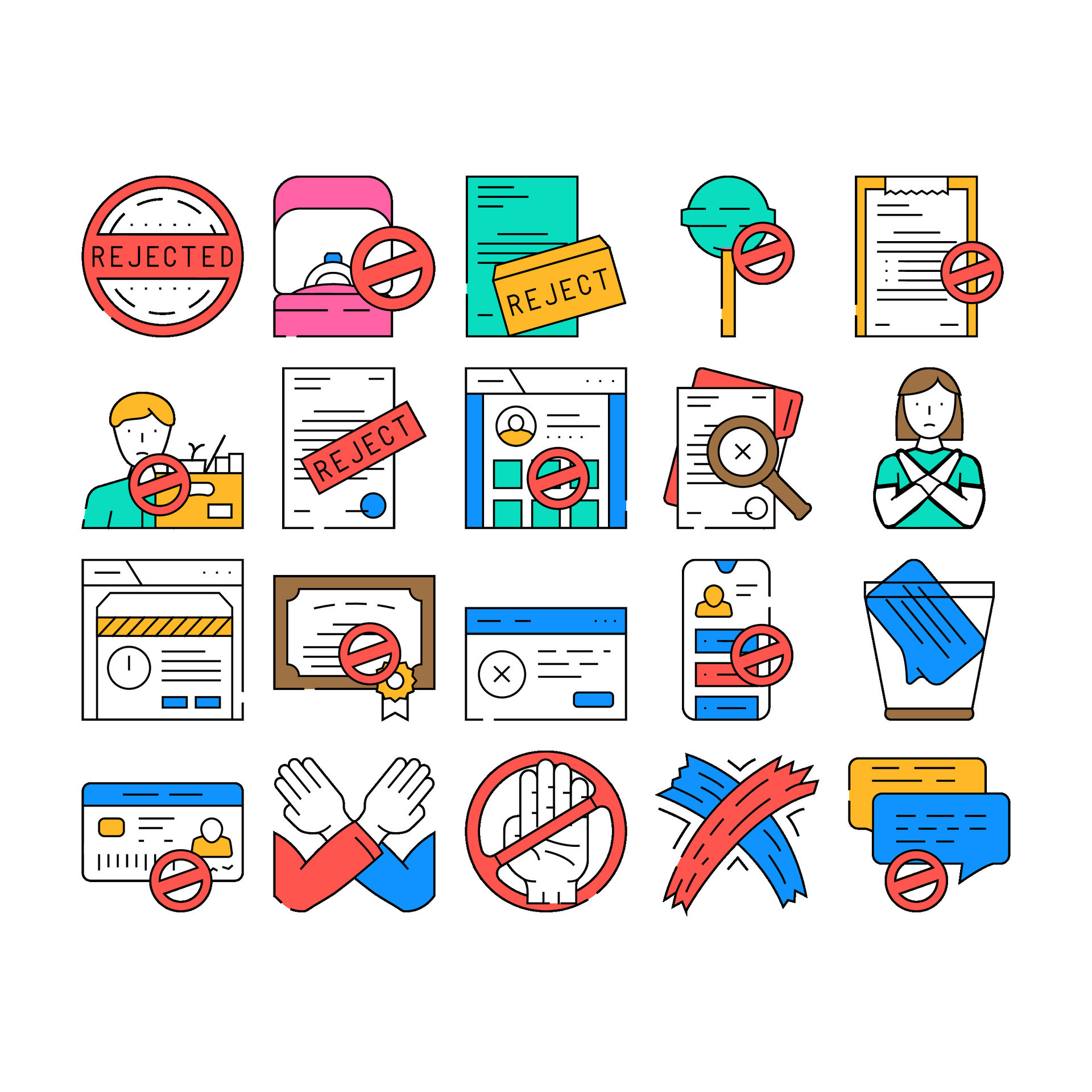 reject deny document cancel icons set 49817294 Vector Art at Vecteezy reject deny document cancel icons set 49817294 Vector Art at Vecteezy