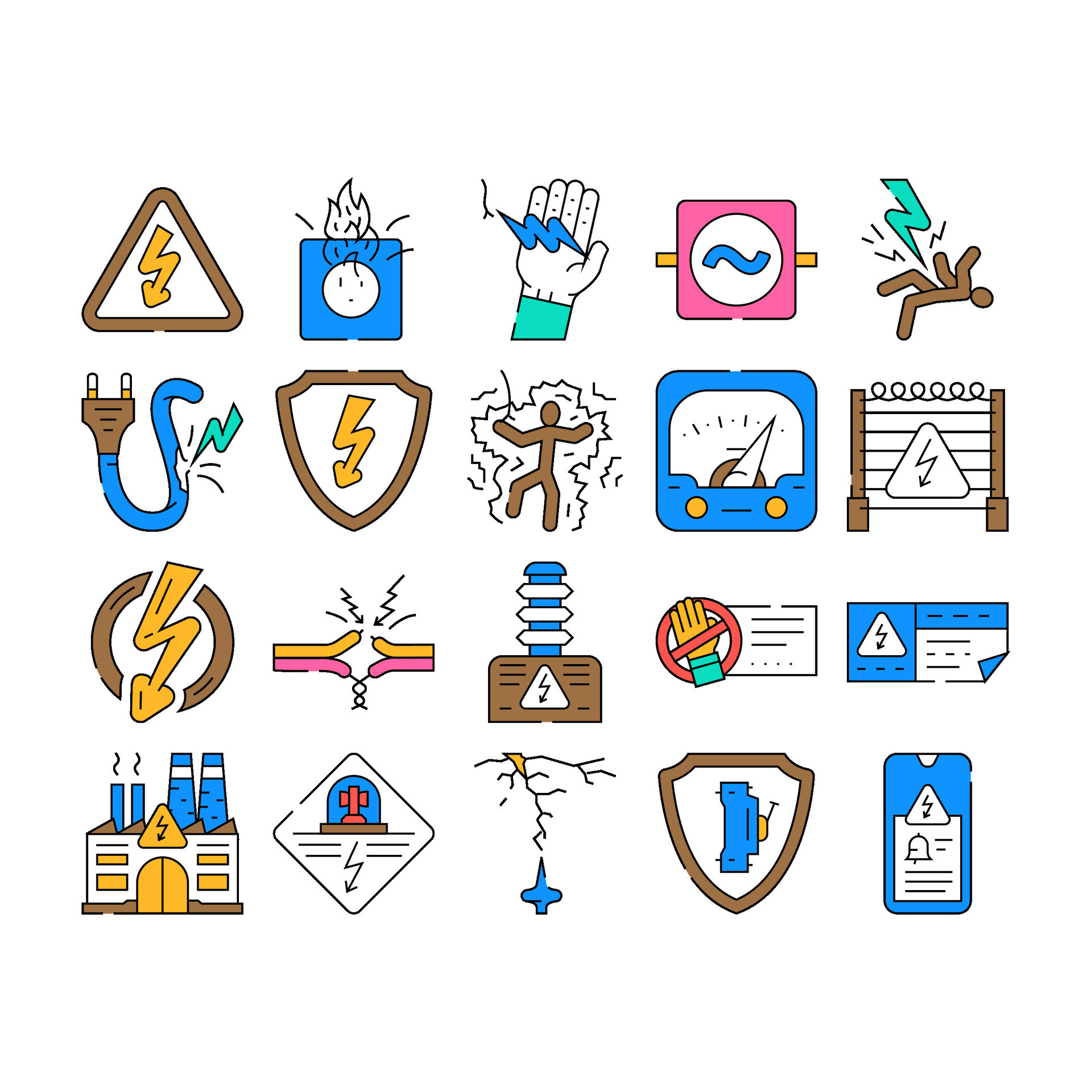 electrical danger voltage icons set 49817335 Vector Art at Vecteezy electrical danger voltage icons set 49817335 Vector Art at Vecteezy