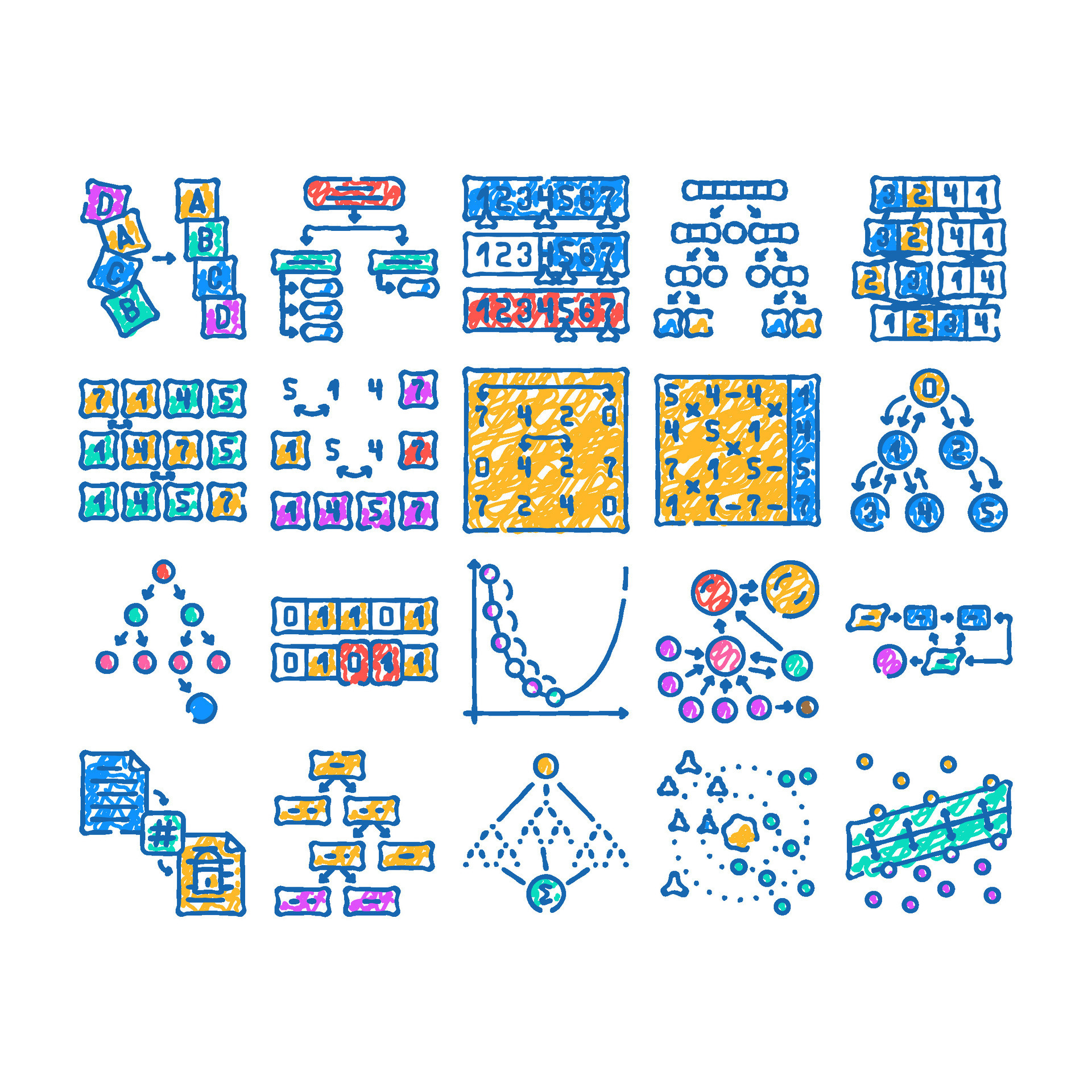 sorting algorithm data filter icon hand drawn 49818039 Vector Art at ...
