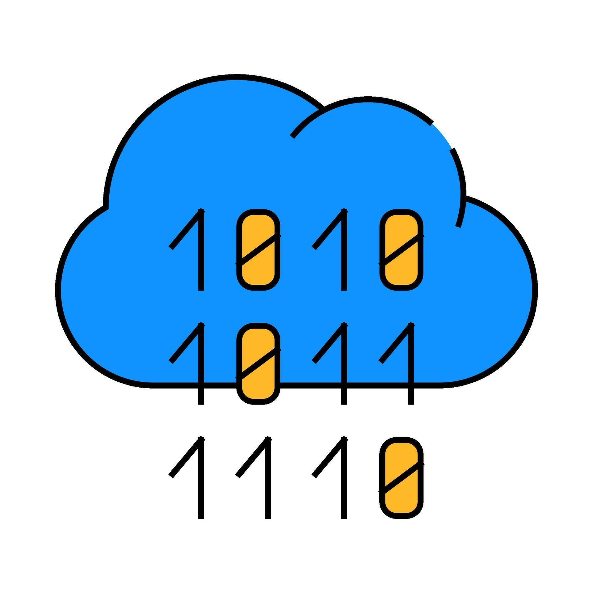 programming binary code cloud storage icon color illustration 49818650 ...