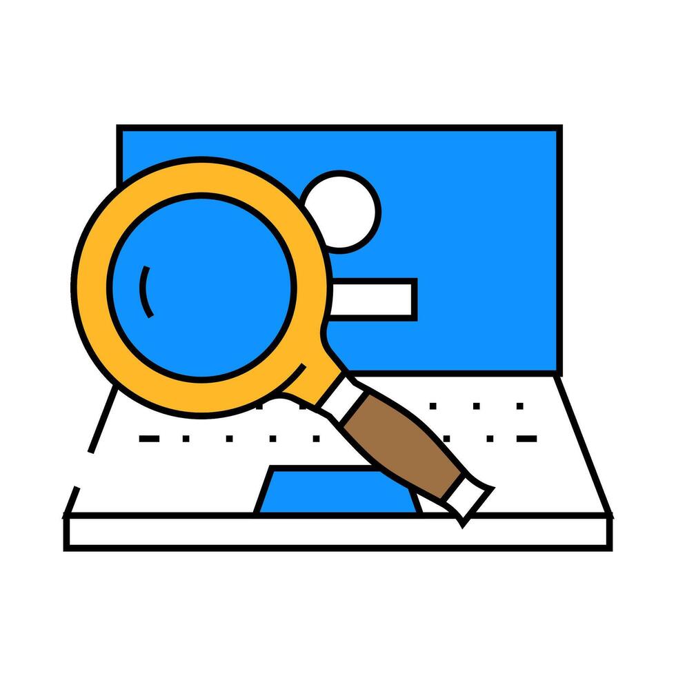 Laptop Search Magnifying Glass Icon Color Illustration 49828702 Vector Art At Vecteezy