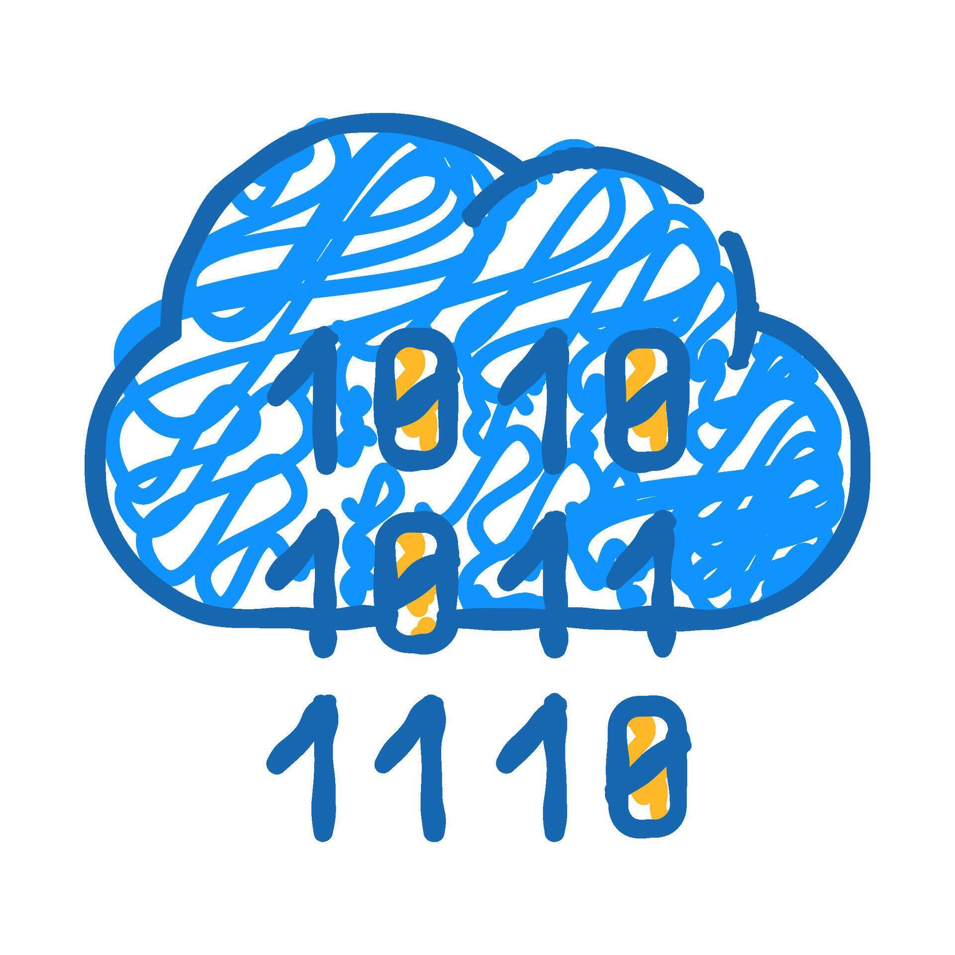 programming binary code cloud storage icon doodle illustration 49830783 ...