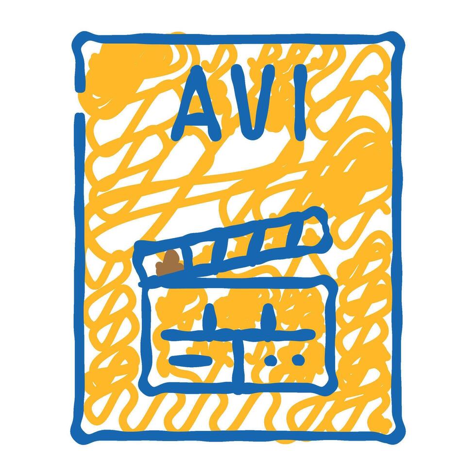 Avi File Format Document Icon Doodle Illustration 49837960 Vector Art