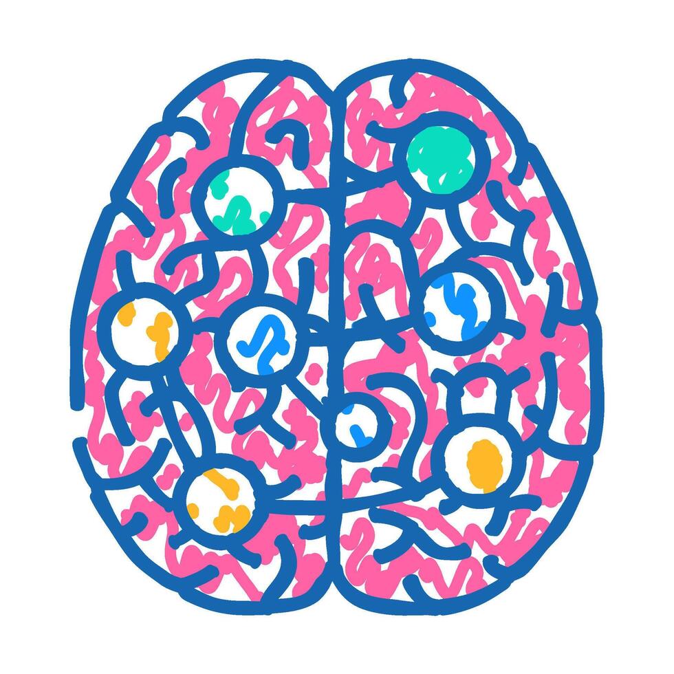 neural connectivity neuroscience neurology icon doodle illustration ...