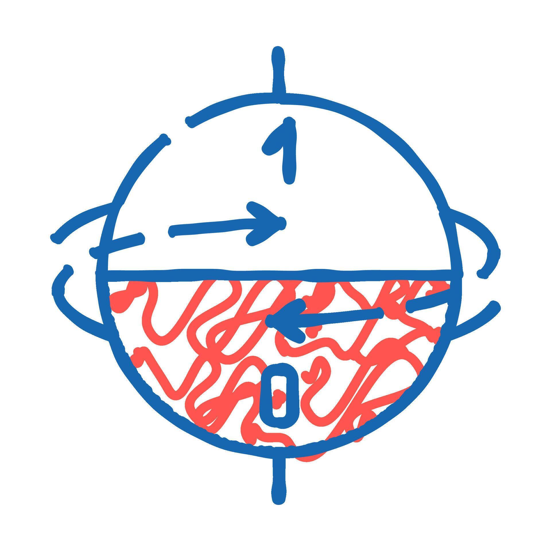 Superposition State Quantum Technology Icon Doodle Illustration