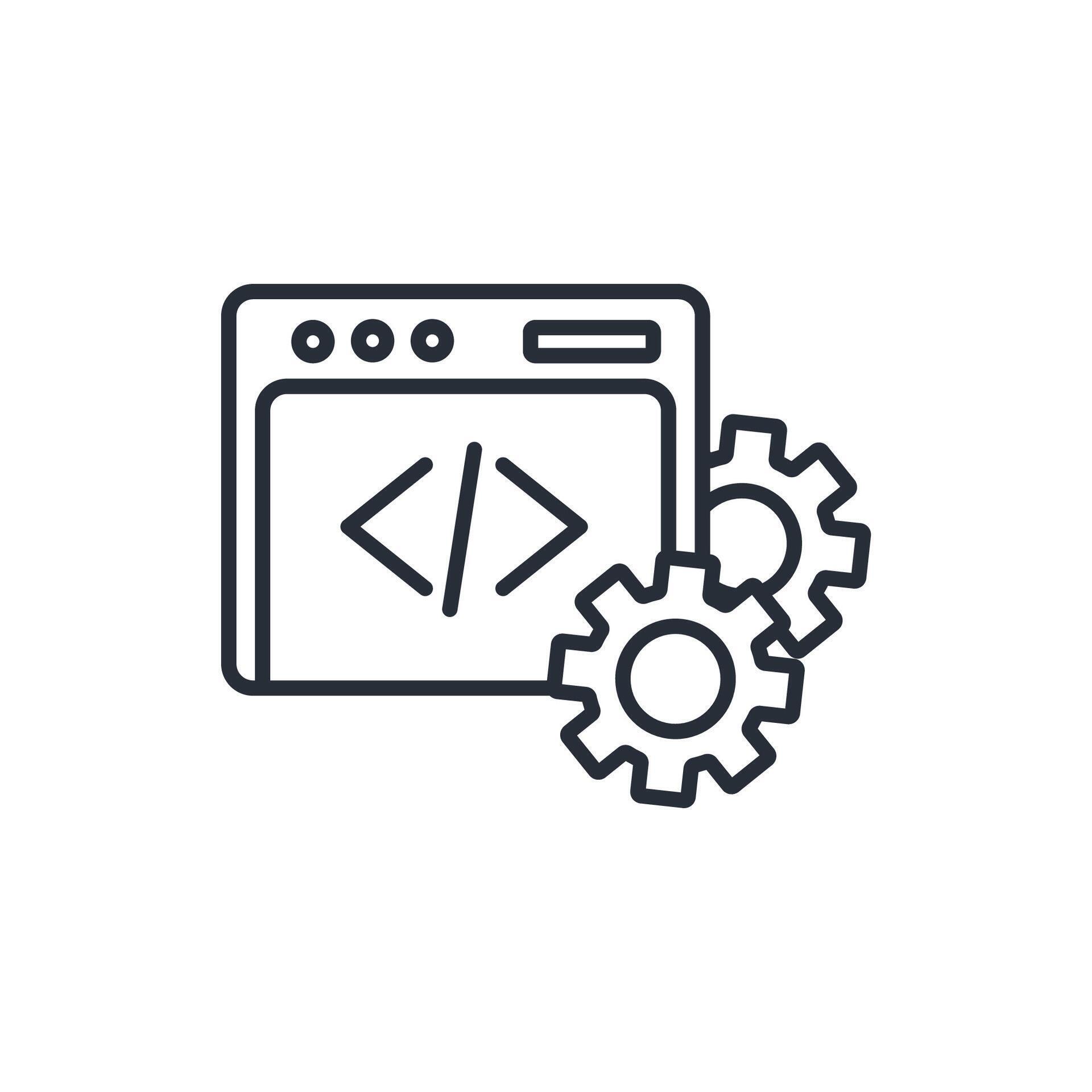 software engineering icon. .Editable stroke.linear style sign for use ...