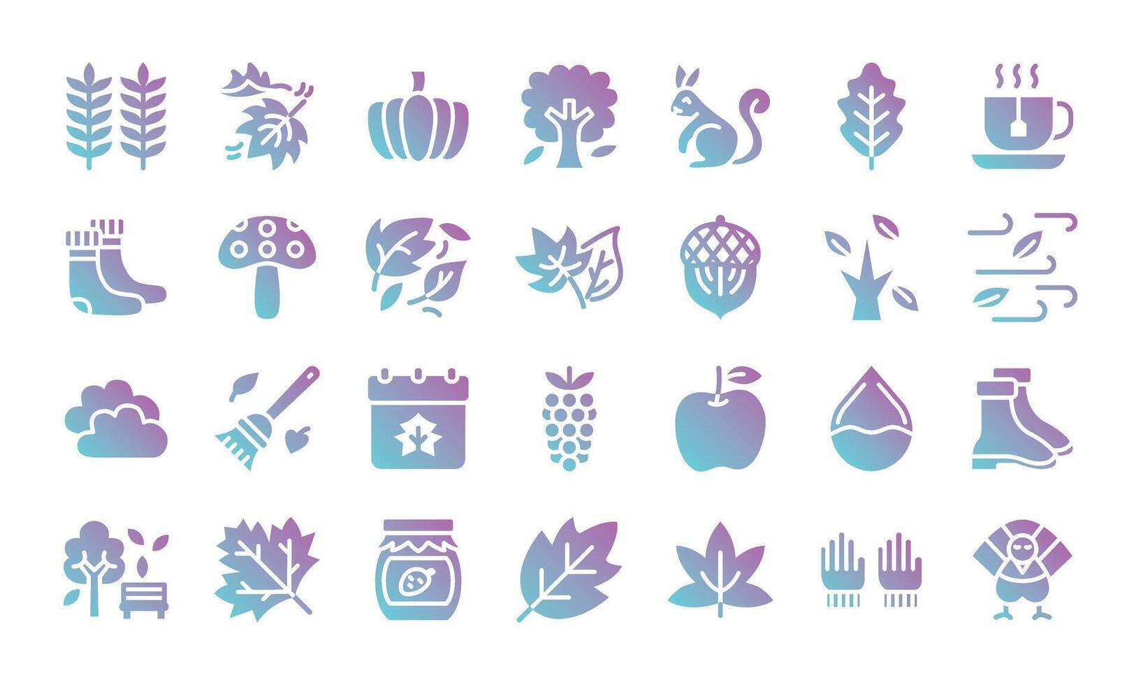 Autumn flat gradient icon set. illustration 49871205 Vector Art at Vecteezy