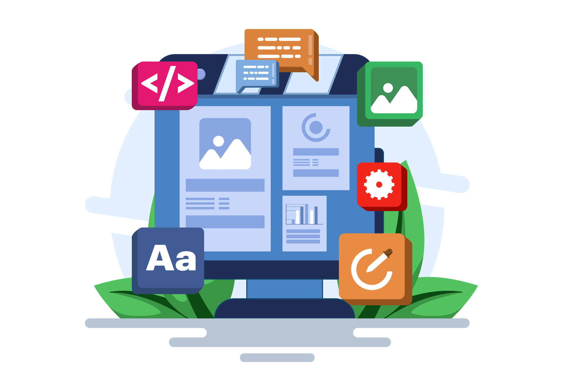 Concept Of Developer Building A Website Front End User Interface Ui Ux