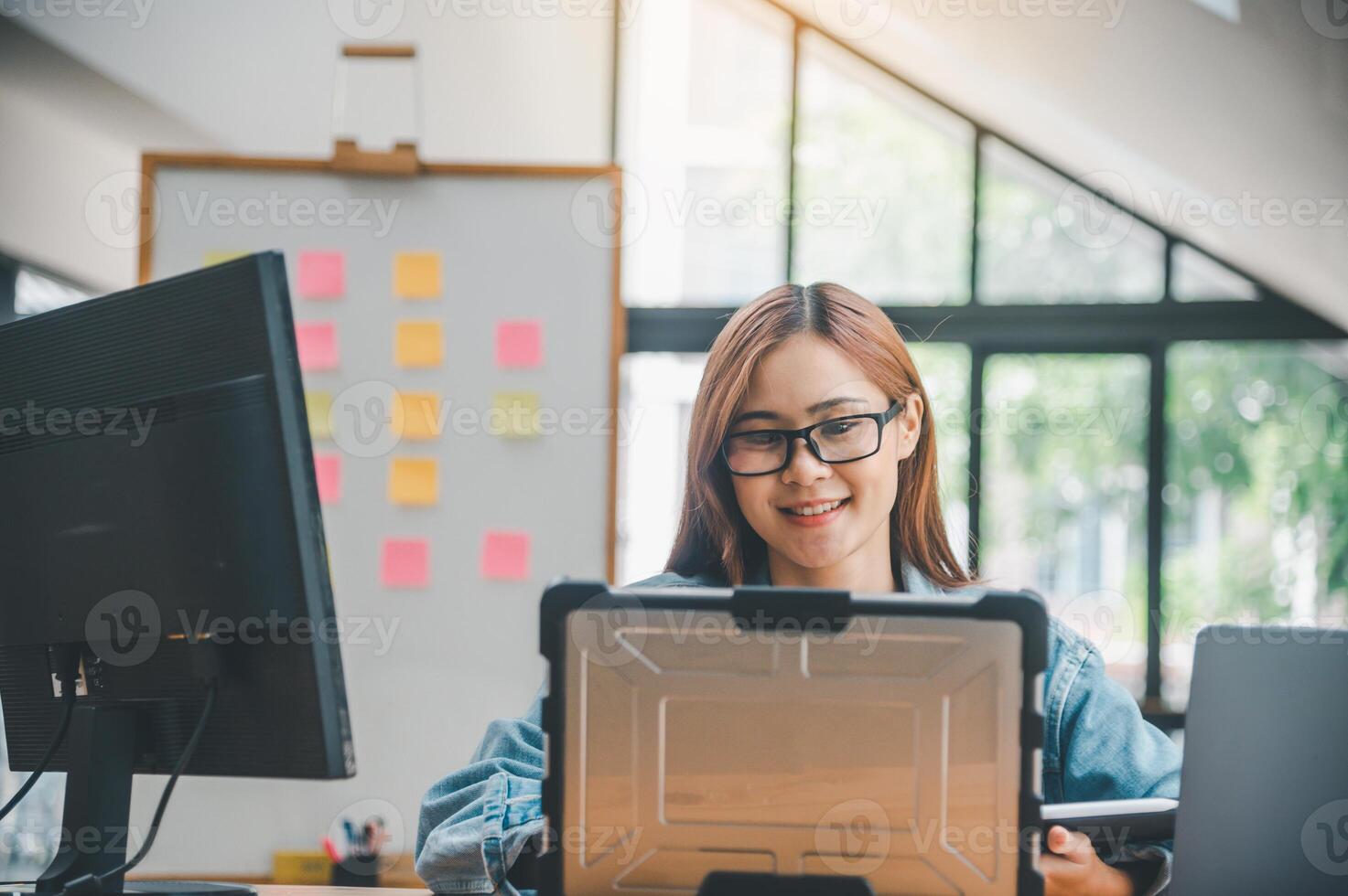 Female programmer working on coding, software development and web design.Concept technology ...