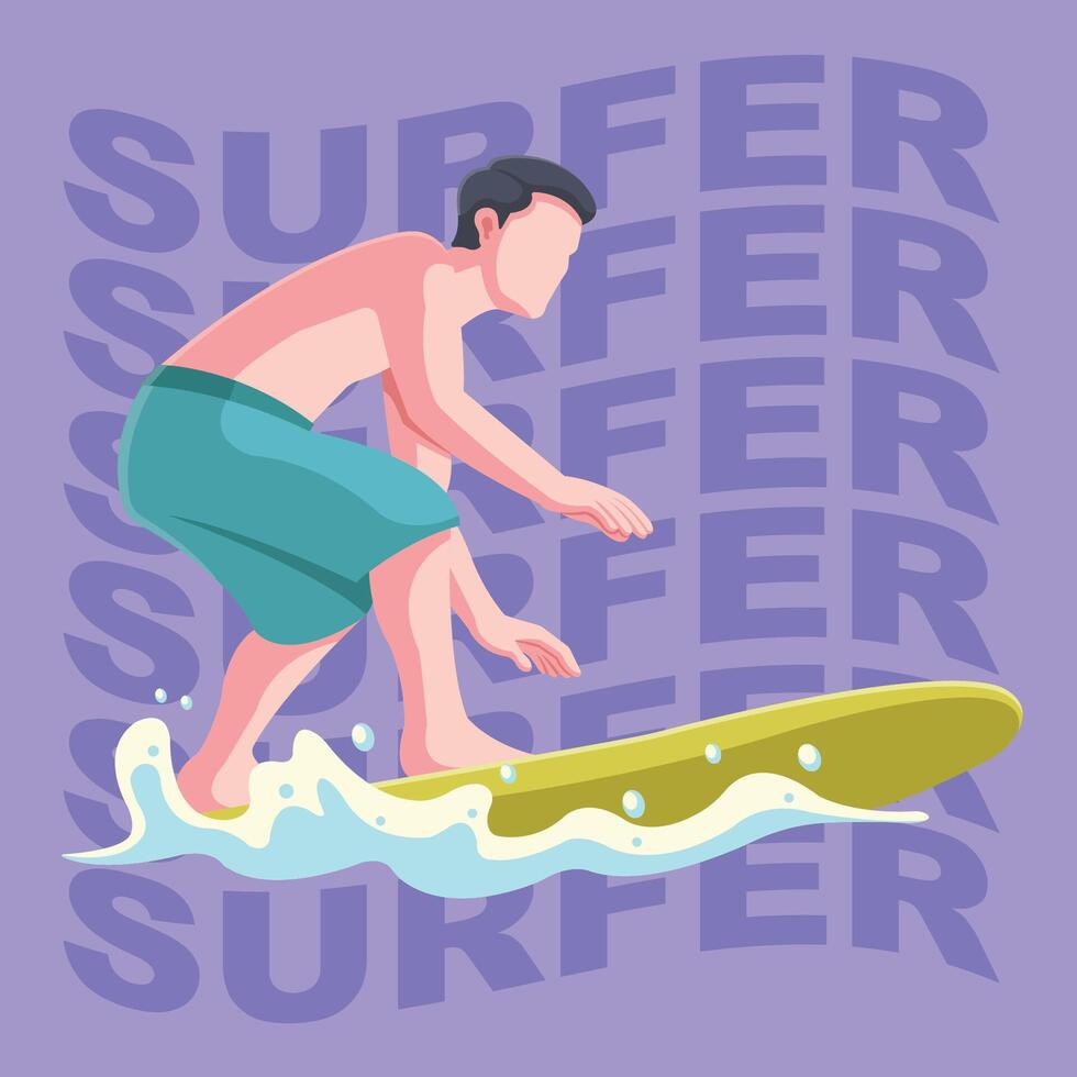 surfer art ilustration 49882944 Vector Art at Vecteezy