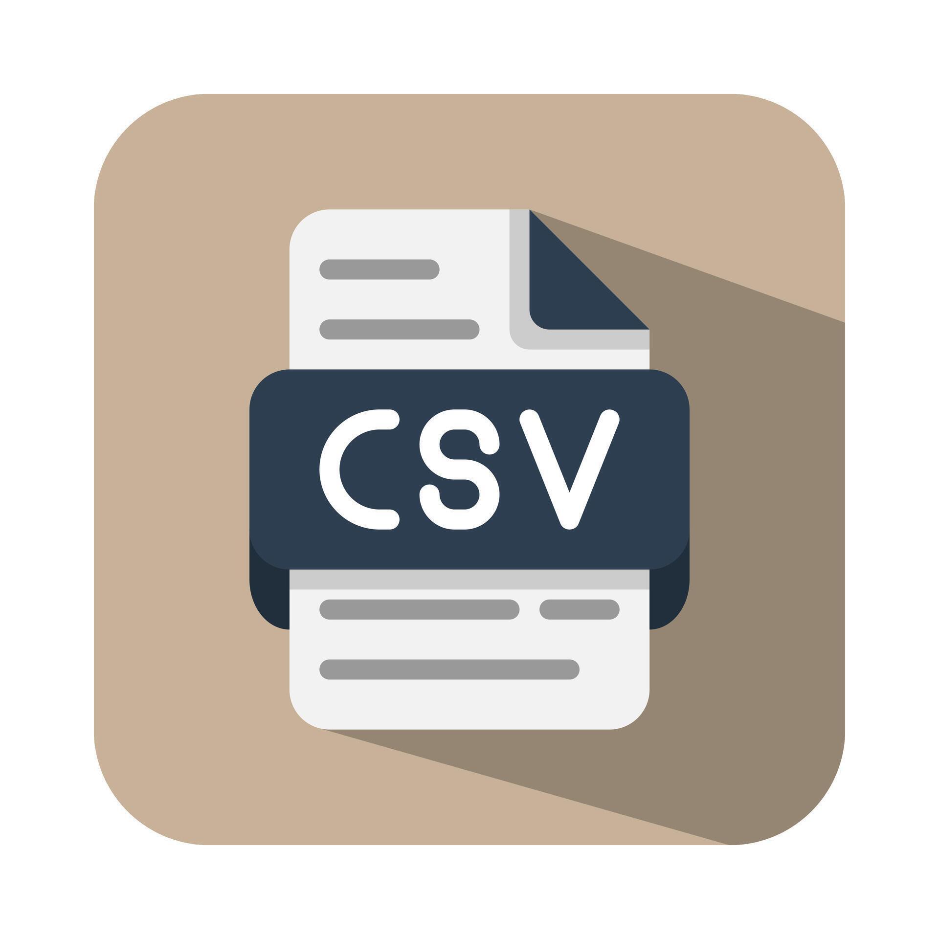 Csv simple and elegant minimalist flat database icons design. file type ...