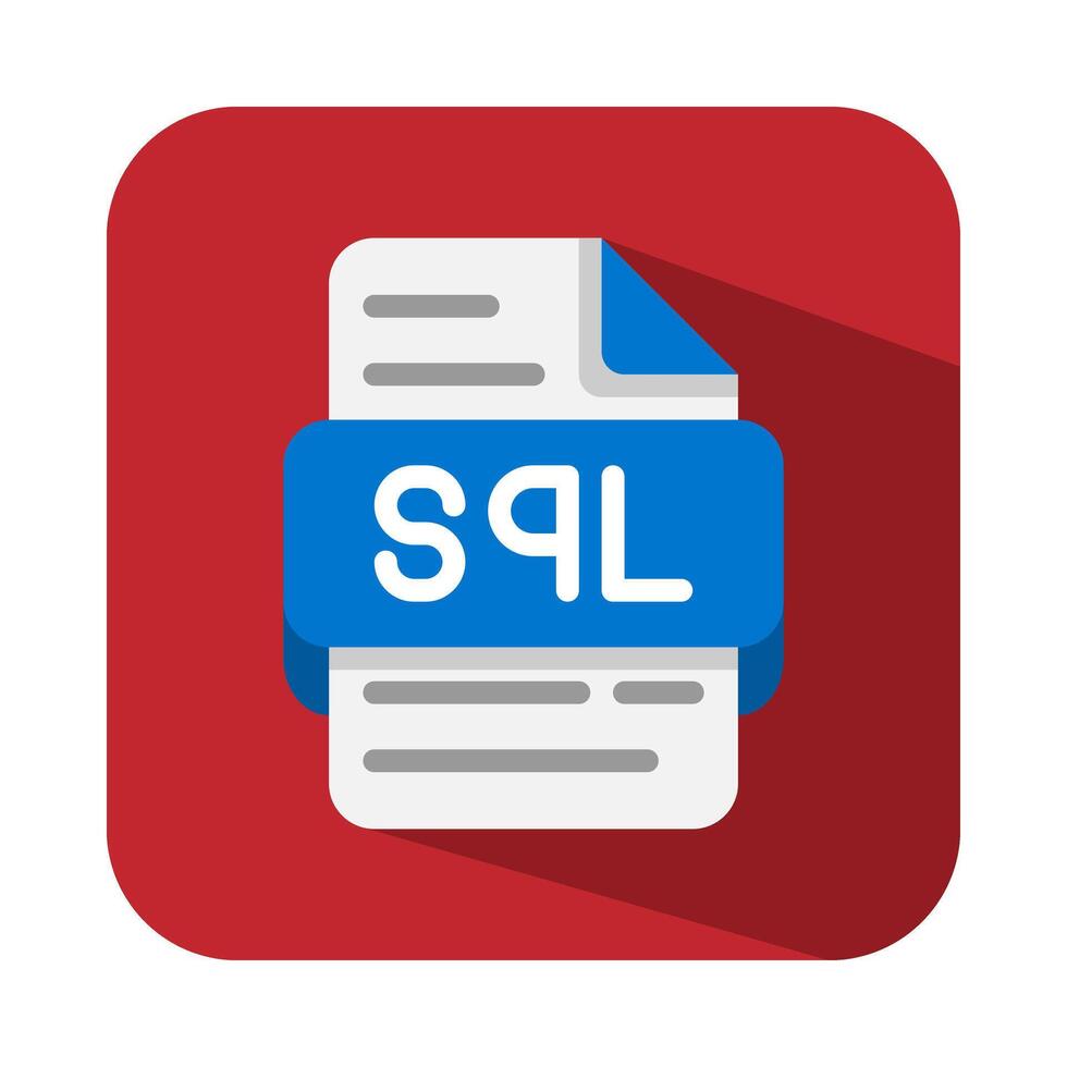 Sql Document Database Flat Icons Format Extension Symbol Icon