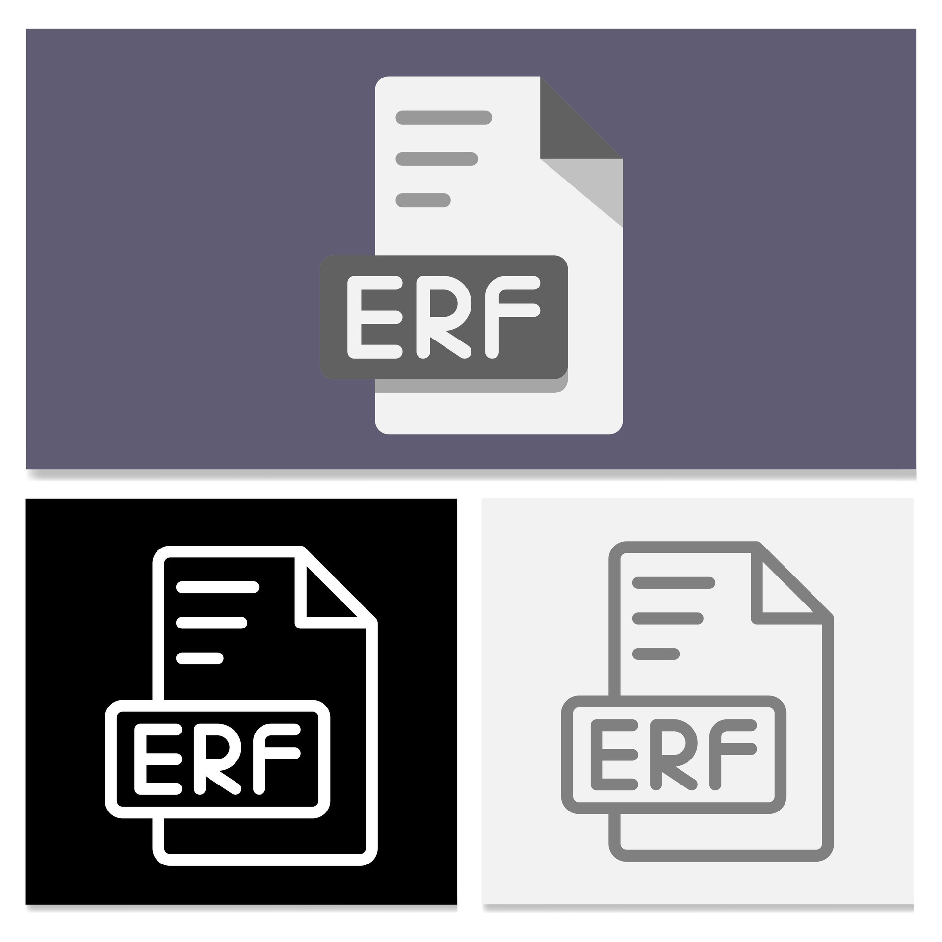 Erf Document File Format With Flat Style Versatile And Modern File Format Flat Icon Can Be