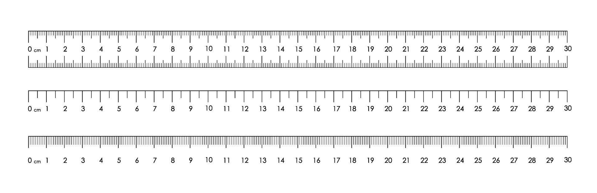 Ruler Blank Isolated Measuring Tool Ruler Graduation Template Size