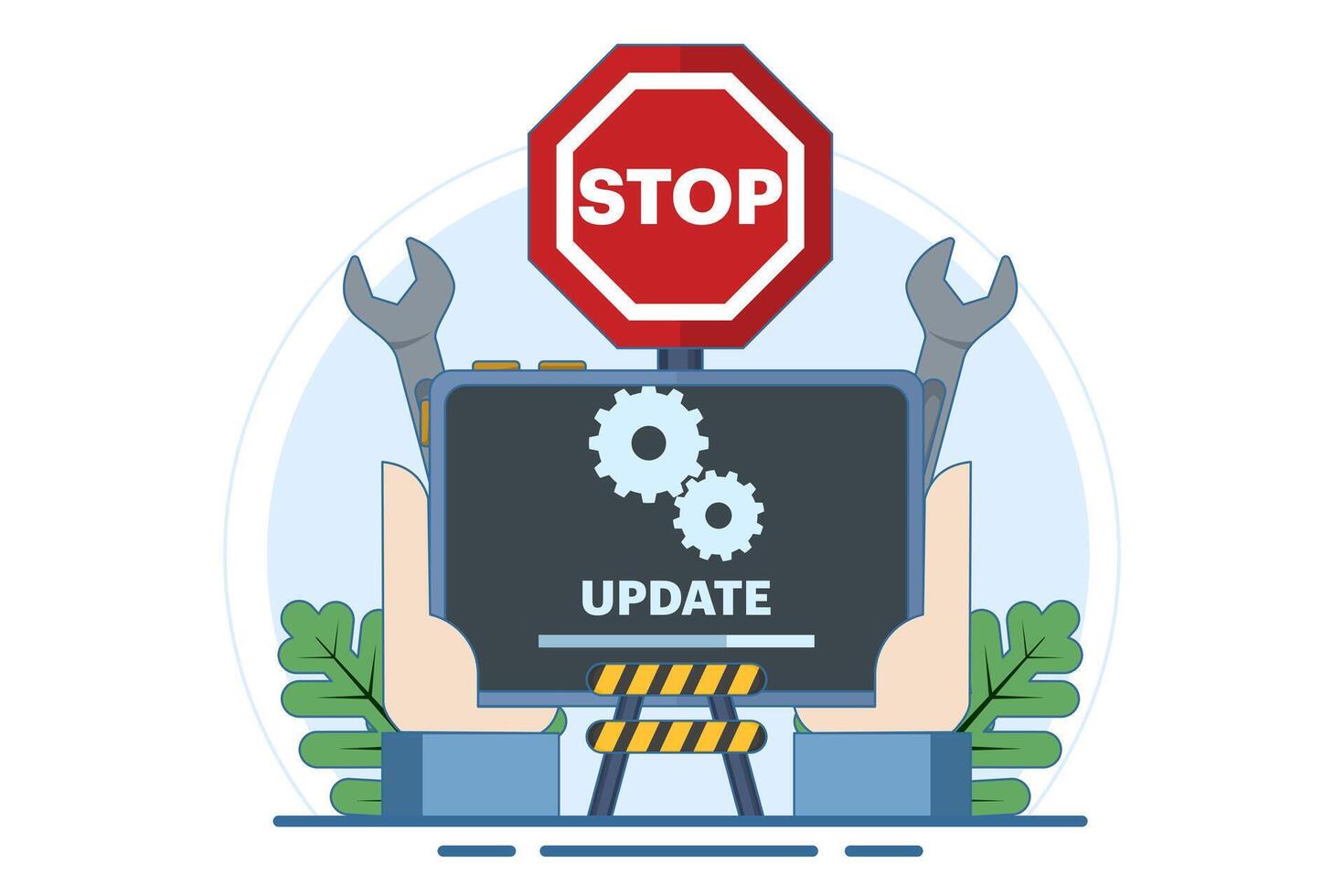 System maintenance concept, Error, Fix problems, Device update ... System maintenance concept, Error, Fix problems, Device update ...