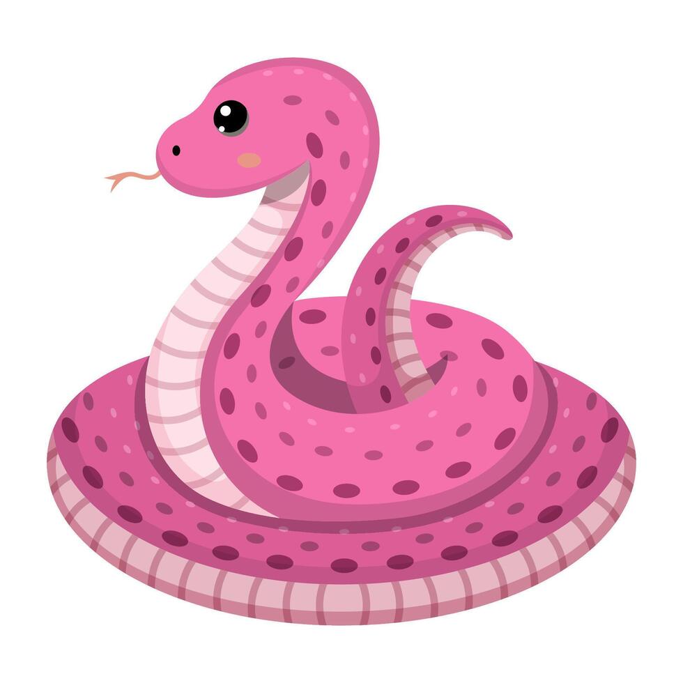 Cute pink snake 49888031 Vector Art at Vecteezy